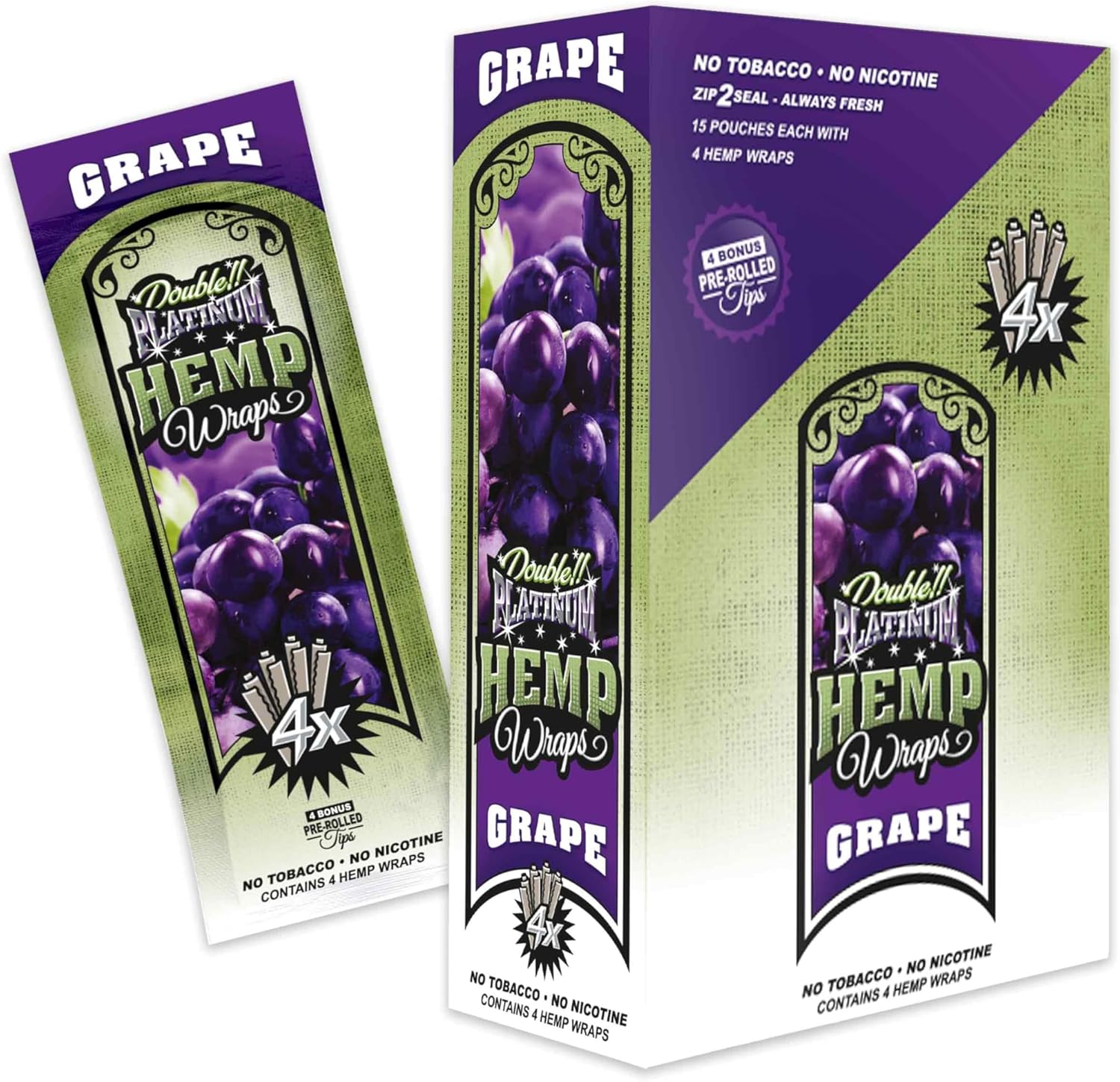 Amazon.com: The Original Double Platinum Wraps – Non GMO – 4 Wraps ...