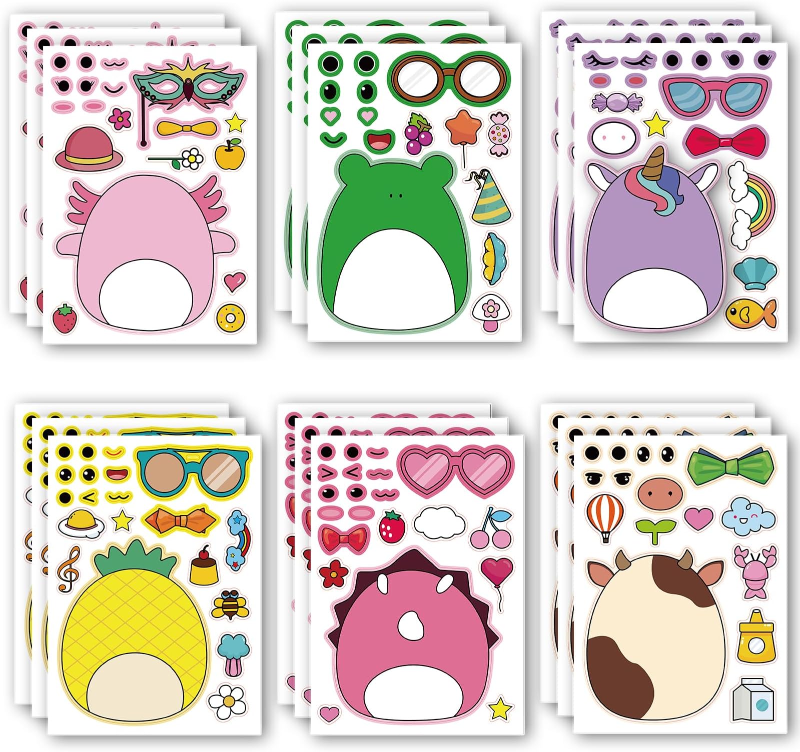 Amazon.com: 24 Piece Make a face Stickers Pack,Make Your Own Stickers ...