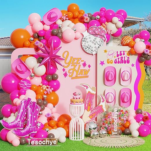 Amazon.com: Disco Cowgirl Balloon Arch Kit with Boot Balloons 143Pcs ...