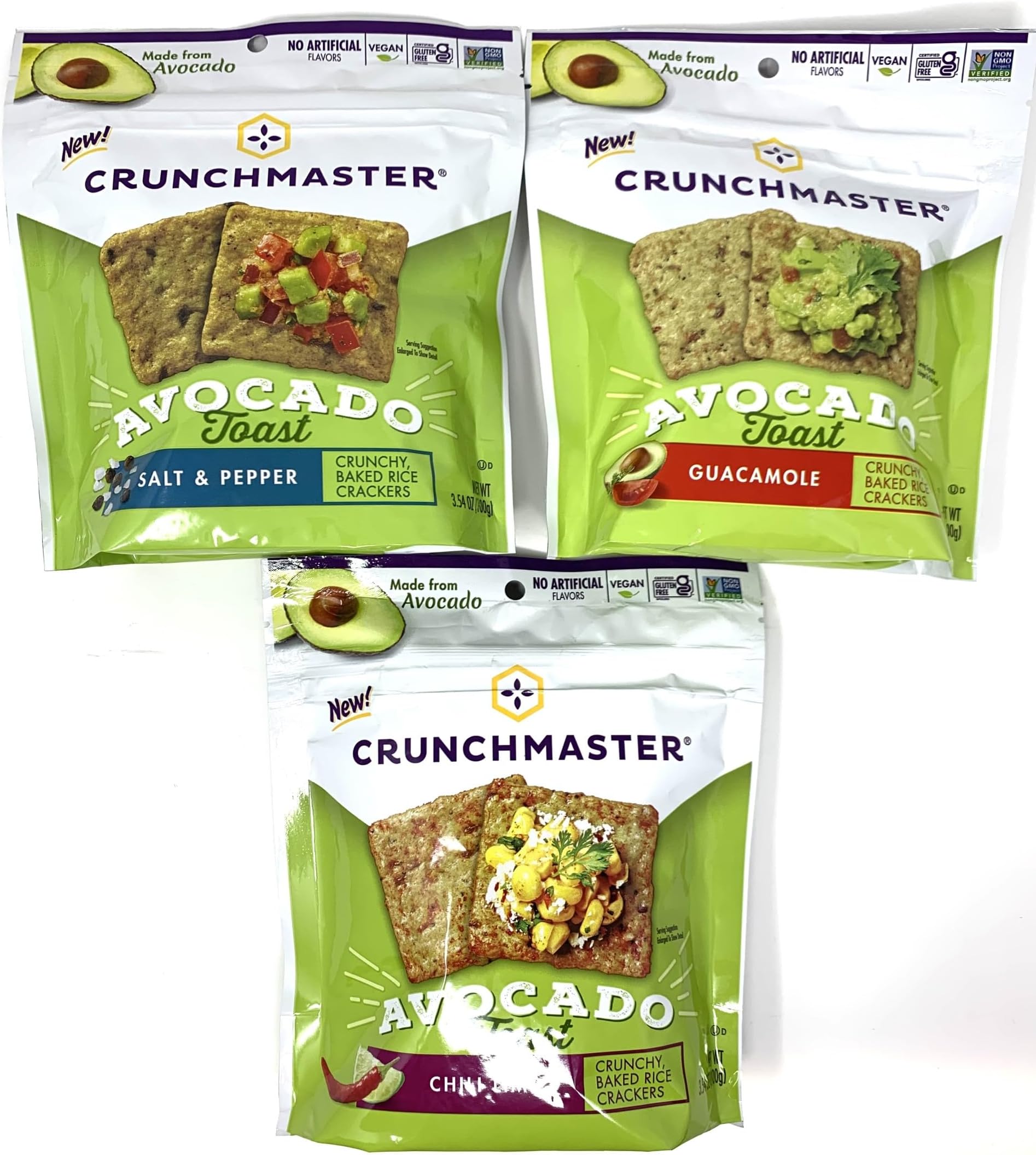 Amazon.com: Crunchmaster Avocado Toast Variety (3-Pack) - (Chili Lime 3 ...