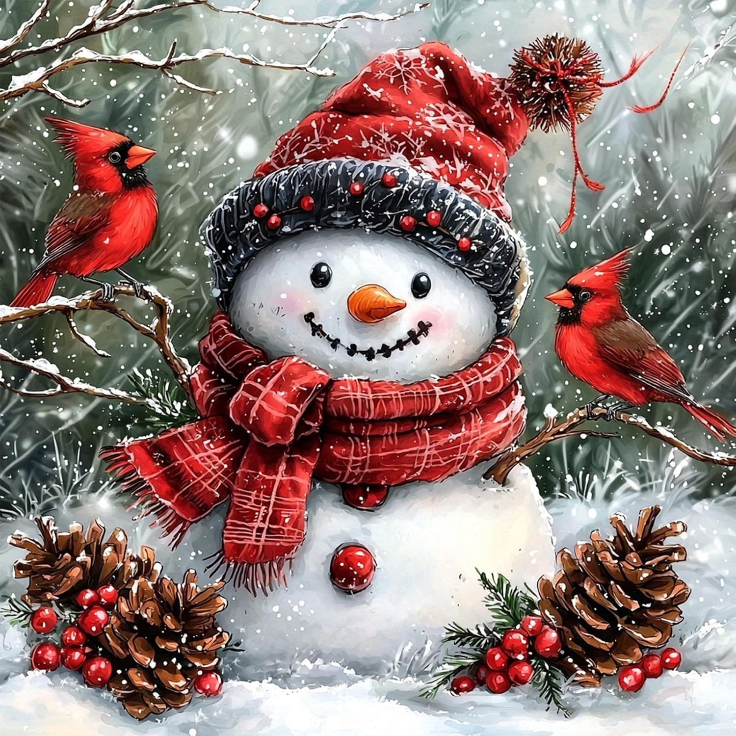 AIRDEA Christmas Snowman Diamond Art Kits Adults, 5D DIY Winter ...