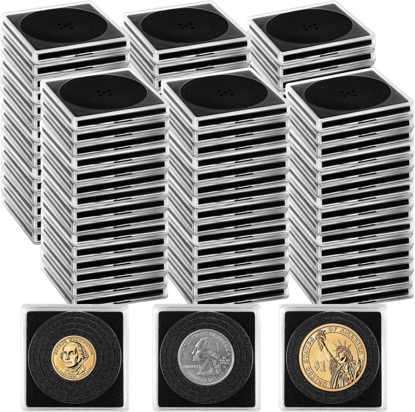 Amazon.com : Fansunta 160 Pcs Adjustable Acrylic Coin Collection Cases ...