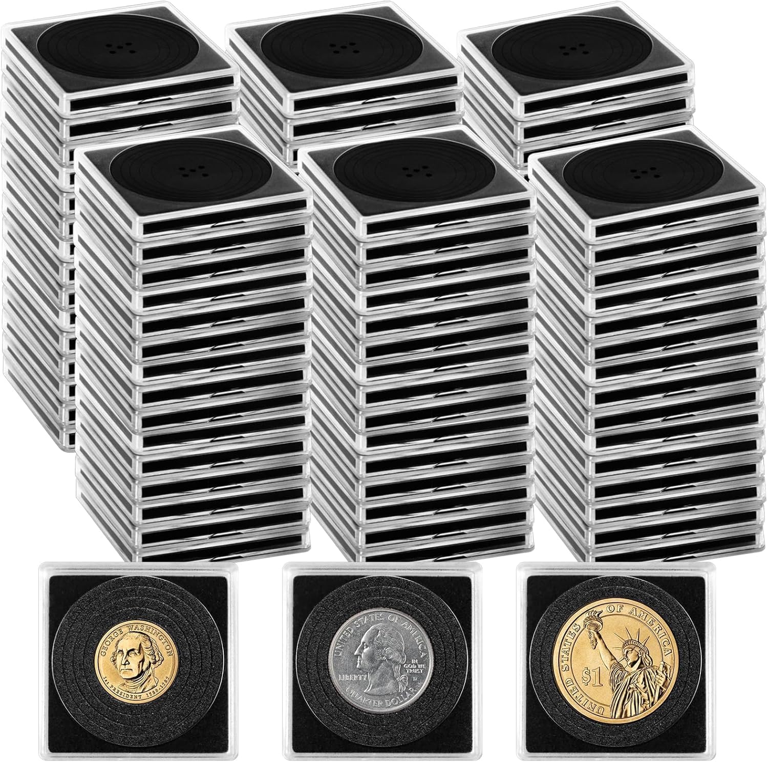 Amazon.com : Fansunta 160 Pcs Adjustable Acrylic Coin Collection Cases ...