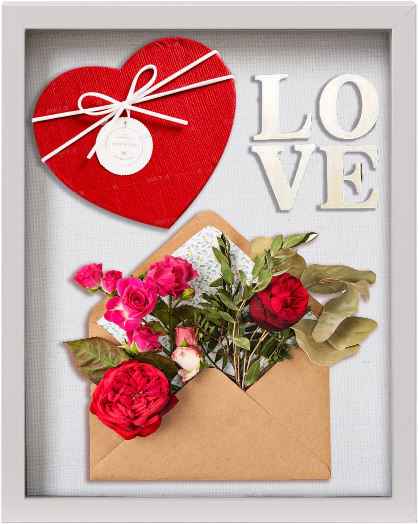 Amazon.com - Necineci 11x14 Shadow Box Frame in White with Soft Linen ...