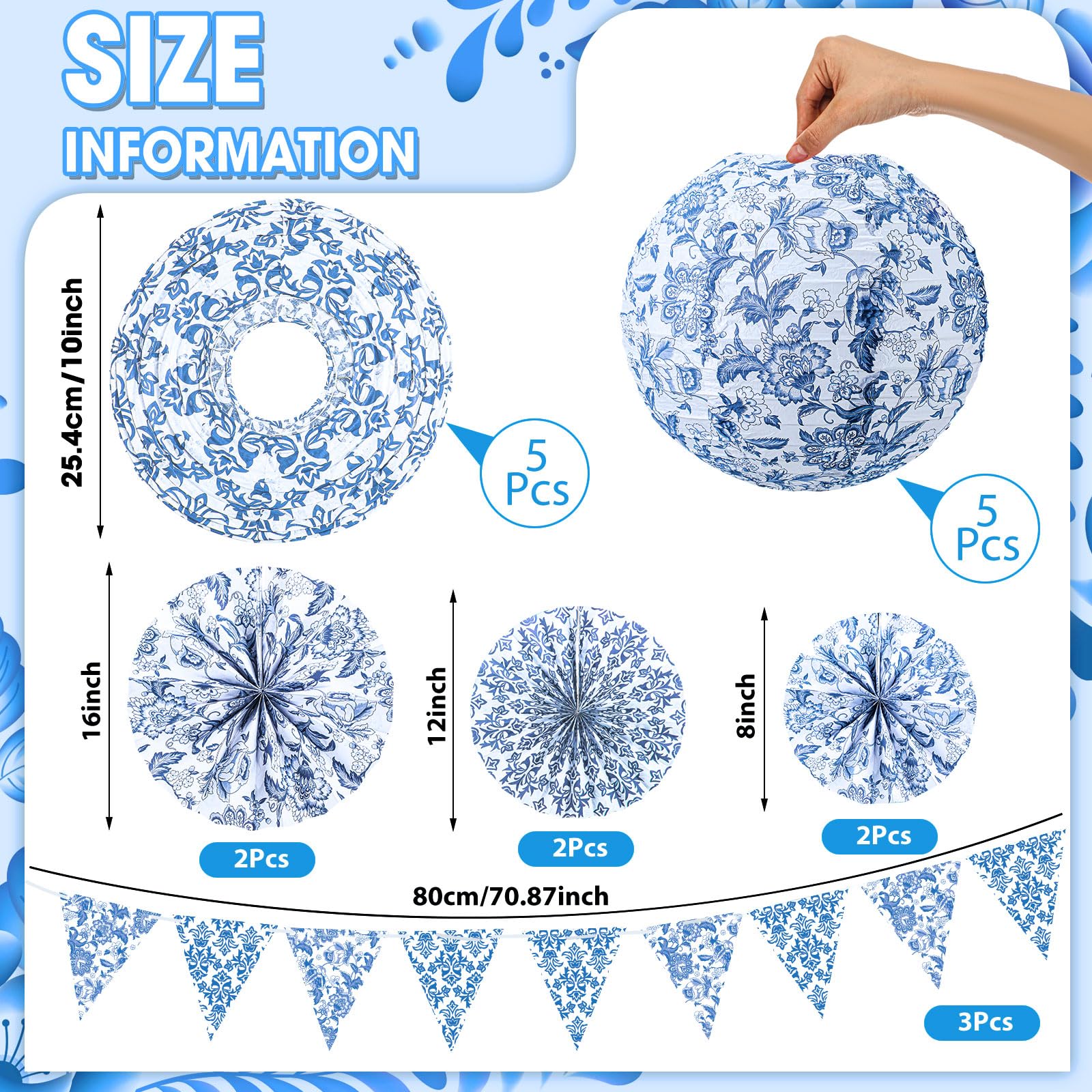 Snapklik.com : 19 Pcs Chinoiserie Themed Party Decorations 10 Paper ...