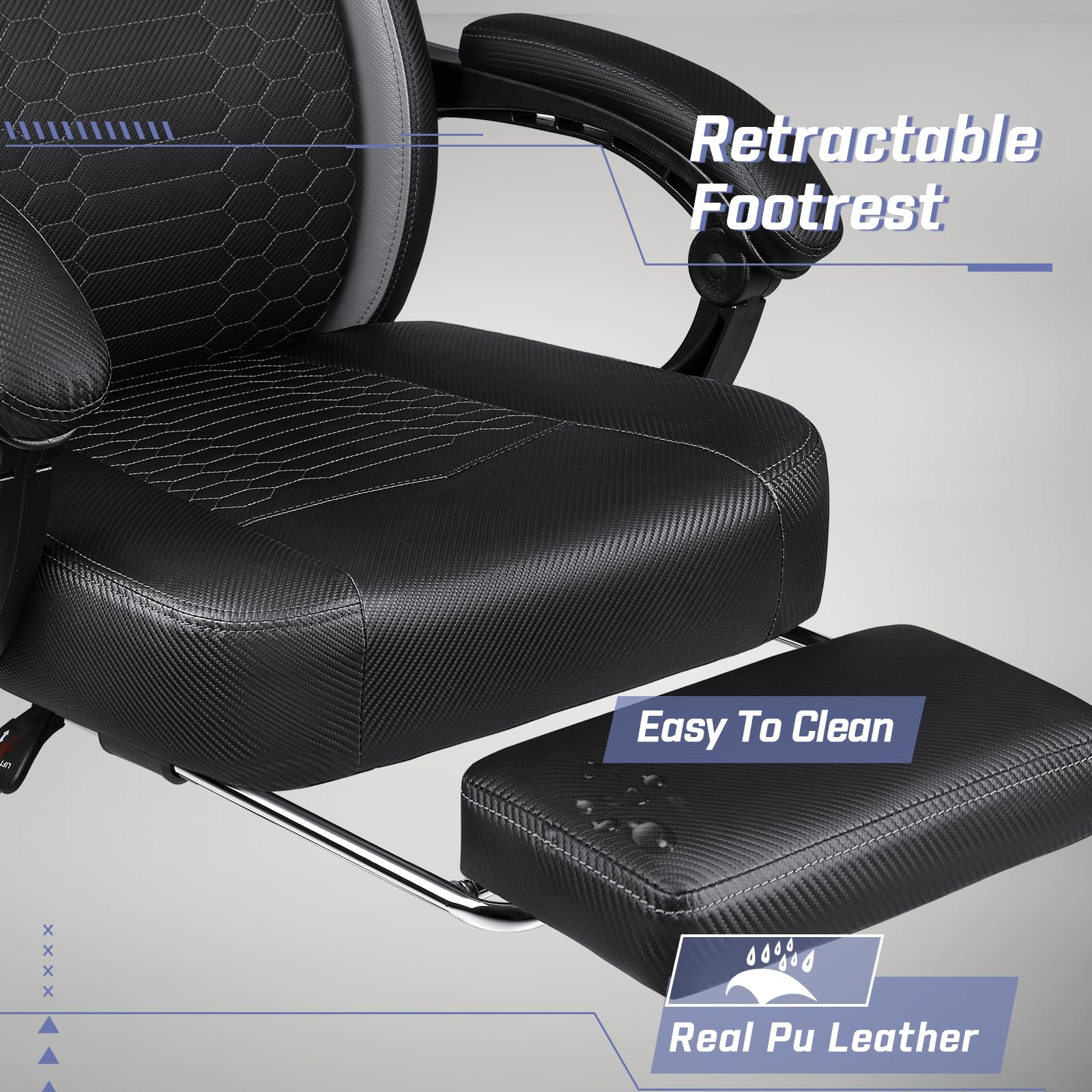 LEMBERI Big and Tall Gaming Chair 400lb Weight Capacity,Gamer Chairs ...