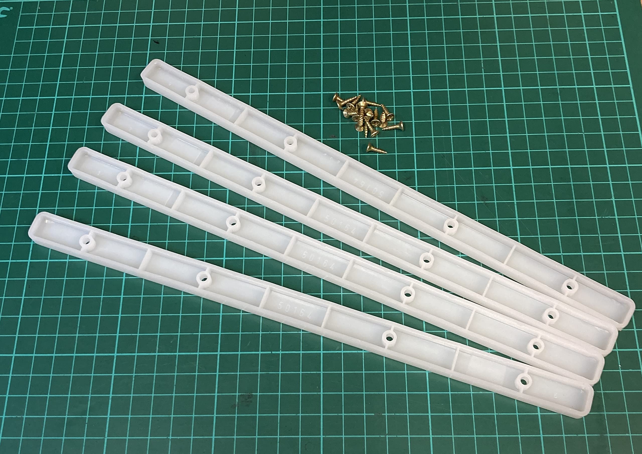 Abrafix 2 Pairs of White Plastic Drawer Runners Guide Rails for 285mm ...