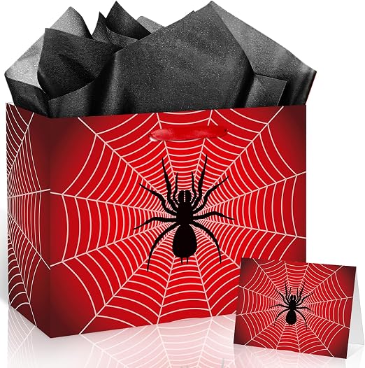 Amazon.com: Yomaiha Spider Birthday Gift Bag Spider Party Paper Bags ...