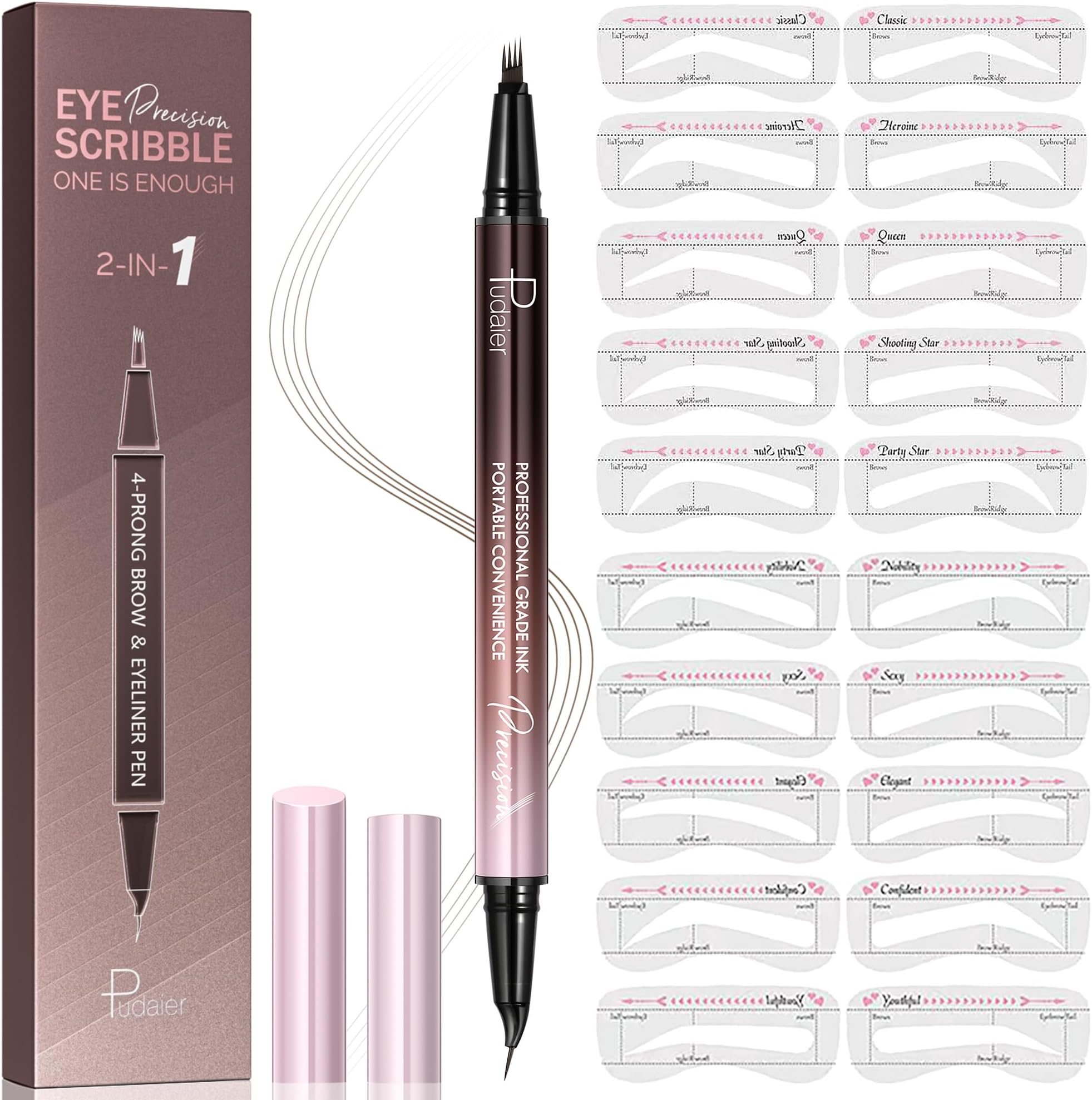 Amazon.com : 2-in-1 Eyebrow Pencil with Gel,2025 NEW Waterproof Magic ...