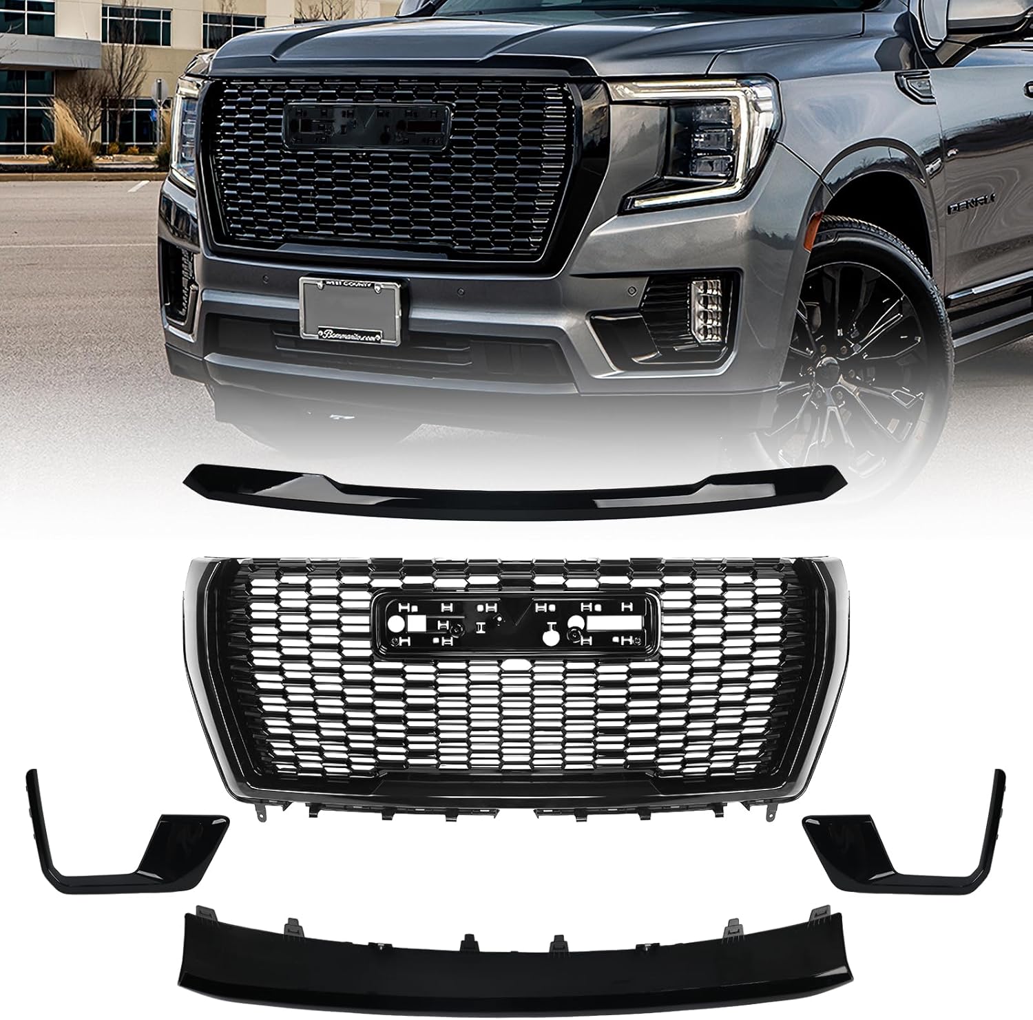 VLINCAR Grille Set 5pcs Compatible with GMC Yukon/Yukon XL Denali 2021 ...