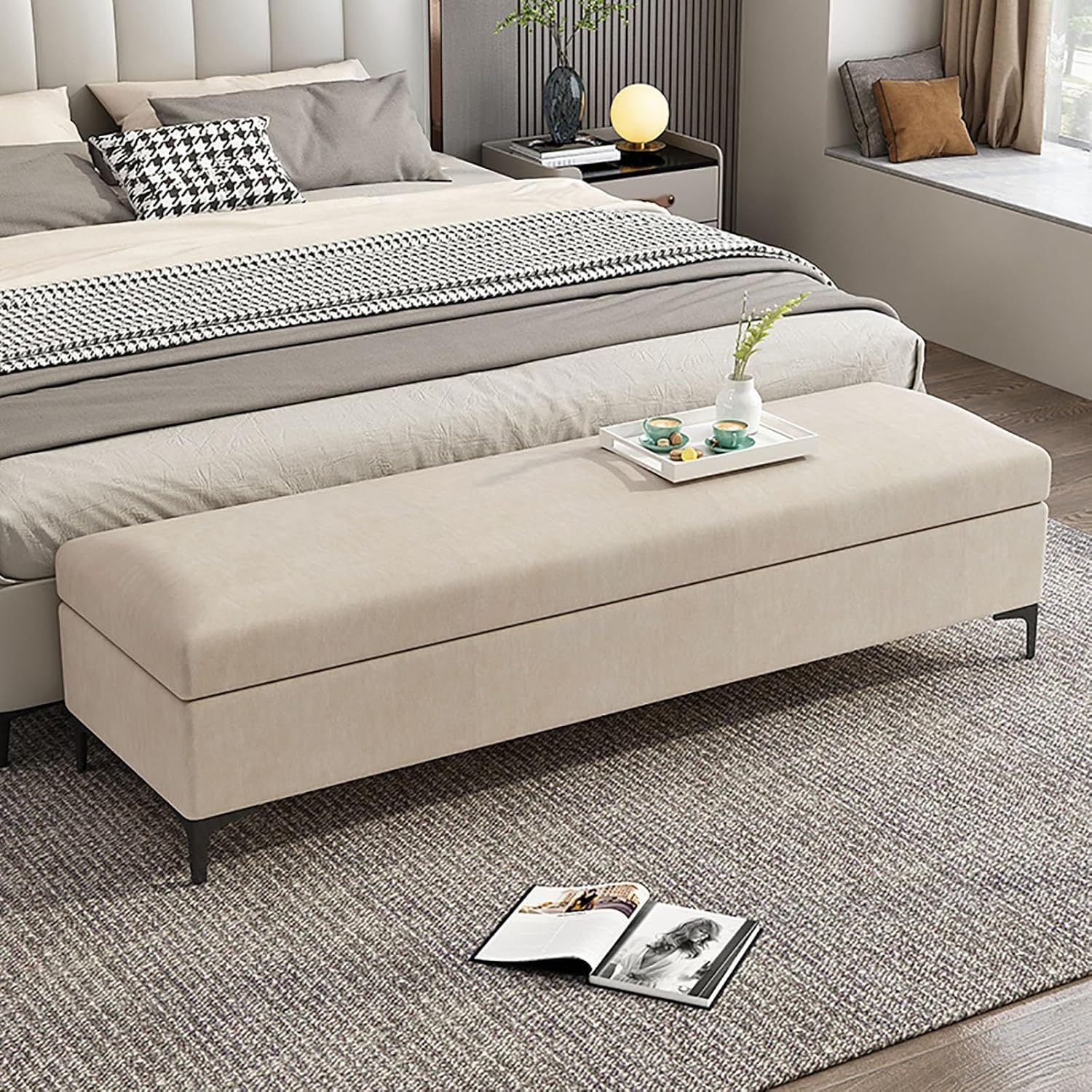 Bench seat with storage, bedroom storage bench, upholstered bench ...