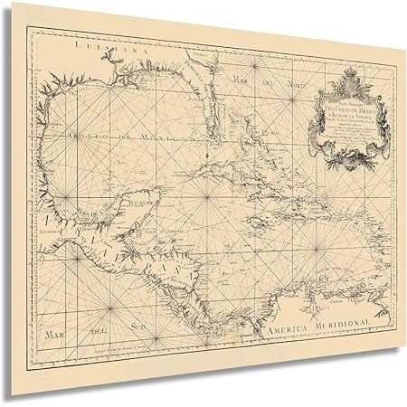 Amazon.com: Historical West Indies Map, 1688, Antique Map Wall Art ...