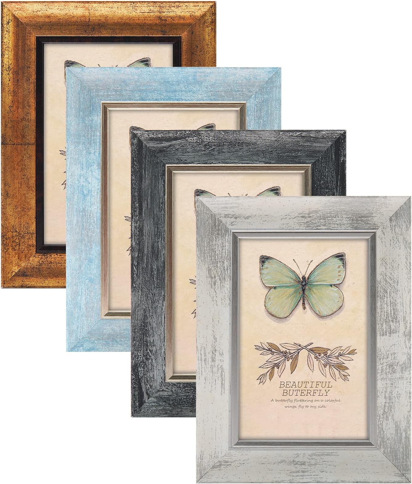 Widdop and Co IFrame Oak Finish Set of 4 Photo Frames - 4" x 6 ...