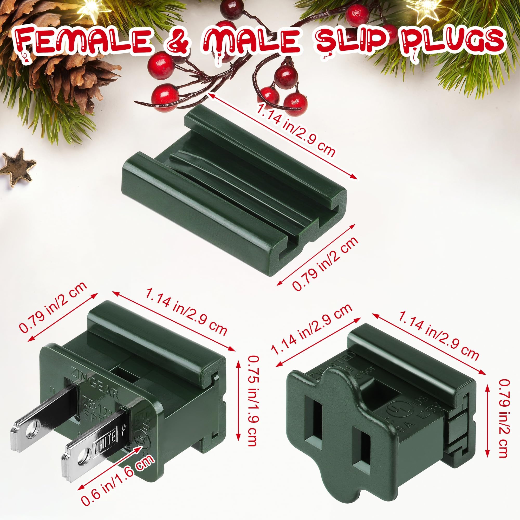 Snapklik.com : Fovths 30 Pieces Female And Male Slip Plug SPT-2 Christmas Light Slip Plug ...