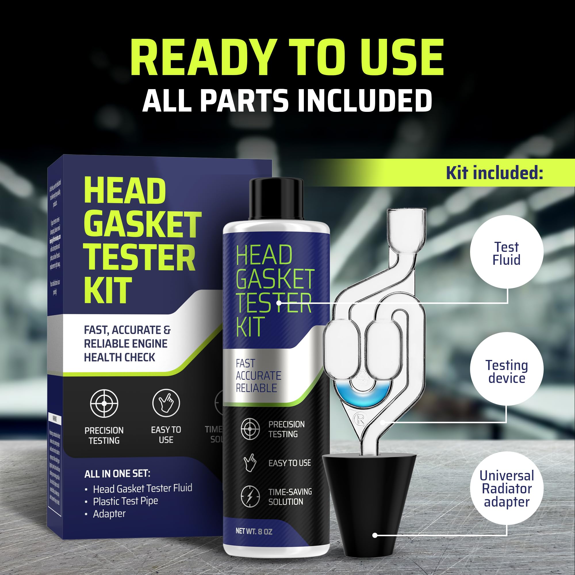 Snapklik.com : Head Gasket Tester Kit Over 100 Tests, Complete ...