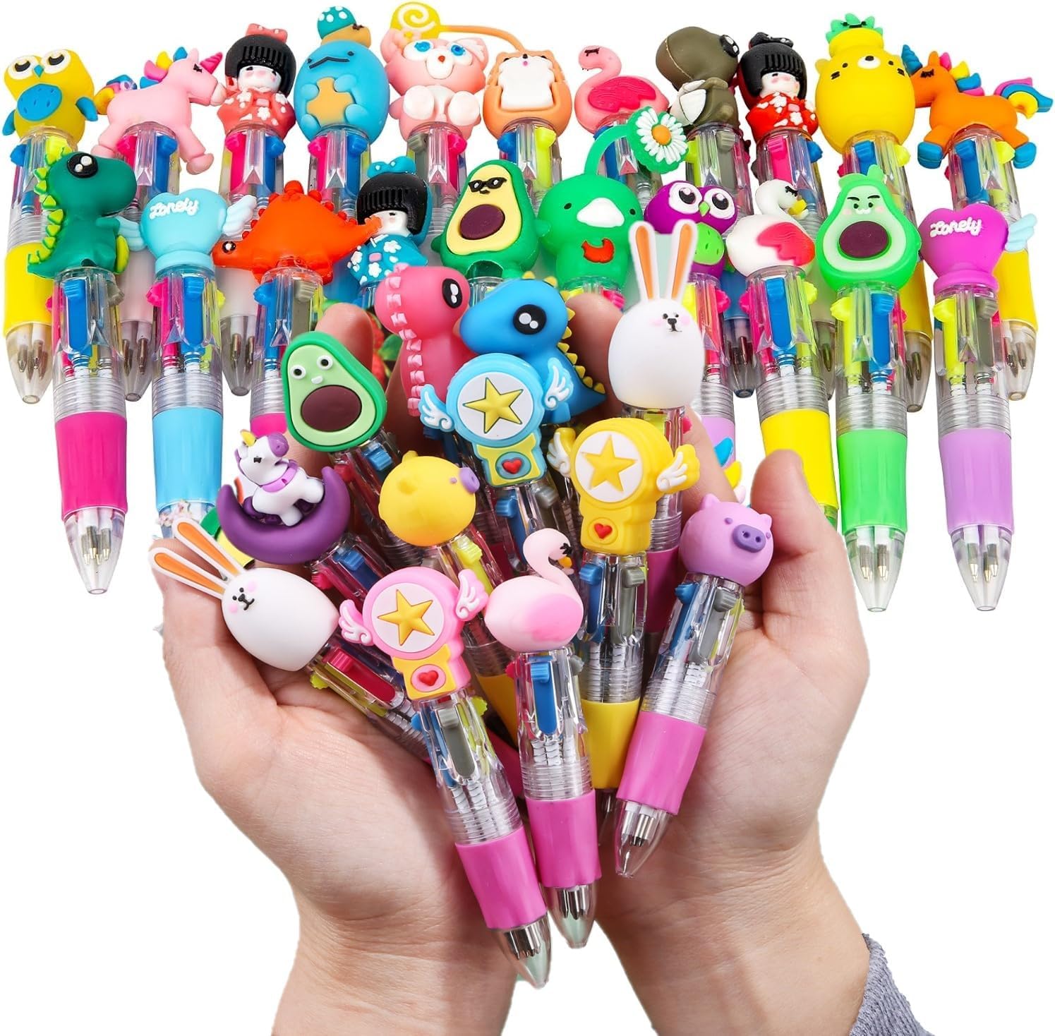 KAHEIGN 32Pcs Cartoon Ballpoint Pen, 4-in-1 Multicolor Ballpoint Pen ...