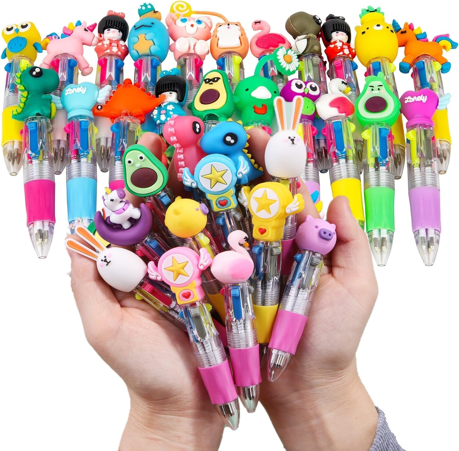 KAHEIGN 32Pcs Cartoon Ballpoint Pen, 4-in-1 Multicolor Ballpoint Pen ...