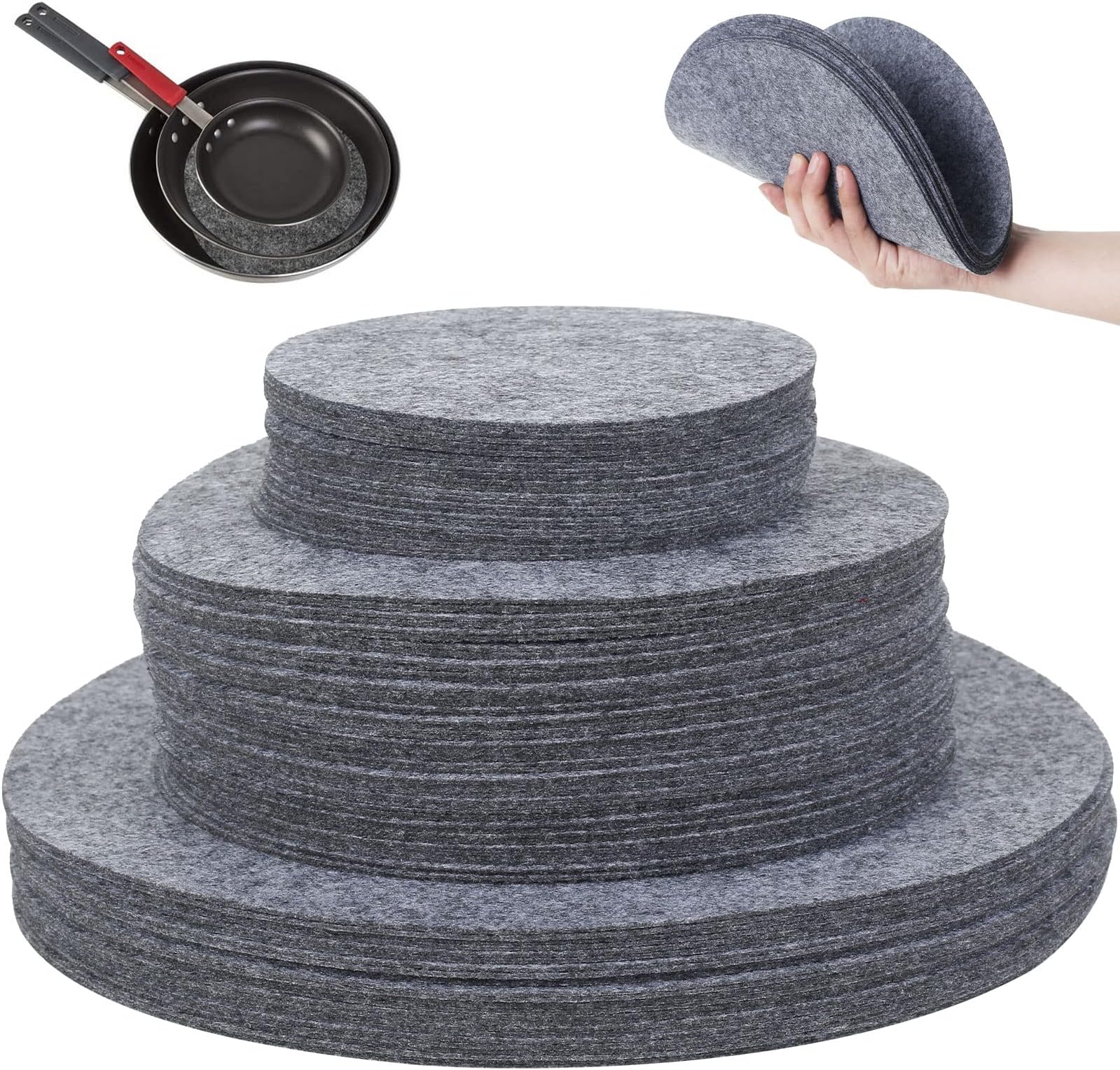 Ksvaye 36 Stück Runde Filz Tellerteiler,Filzplatten Teiler 27/19/12.7cm ...