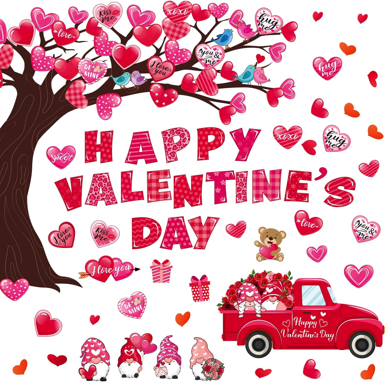 Amazon.com : 124 Pcs Valentine's Day Classroom Bulletin Board ...