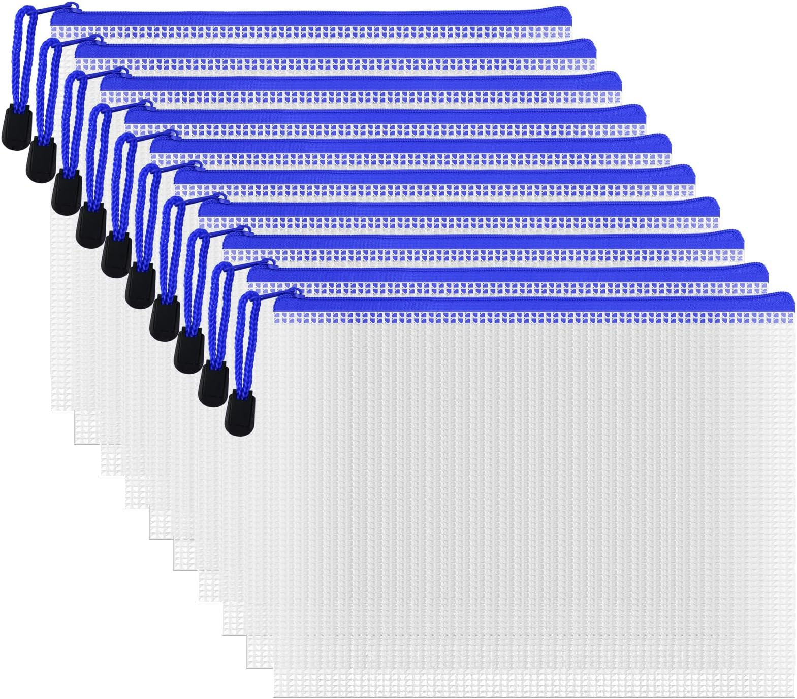 Amazon.com : AUSTARK 10Pcs Zipper File Bags Plastic Mesh Zipper Pouch ...