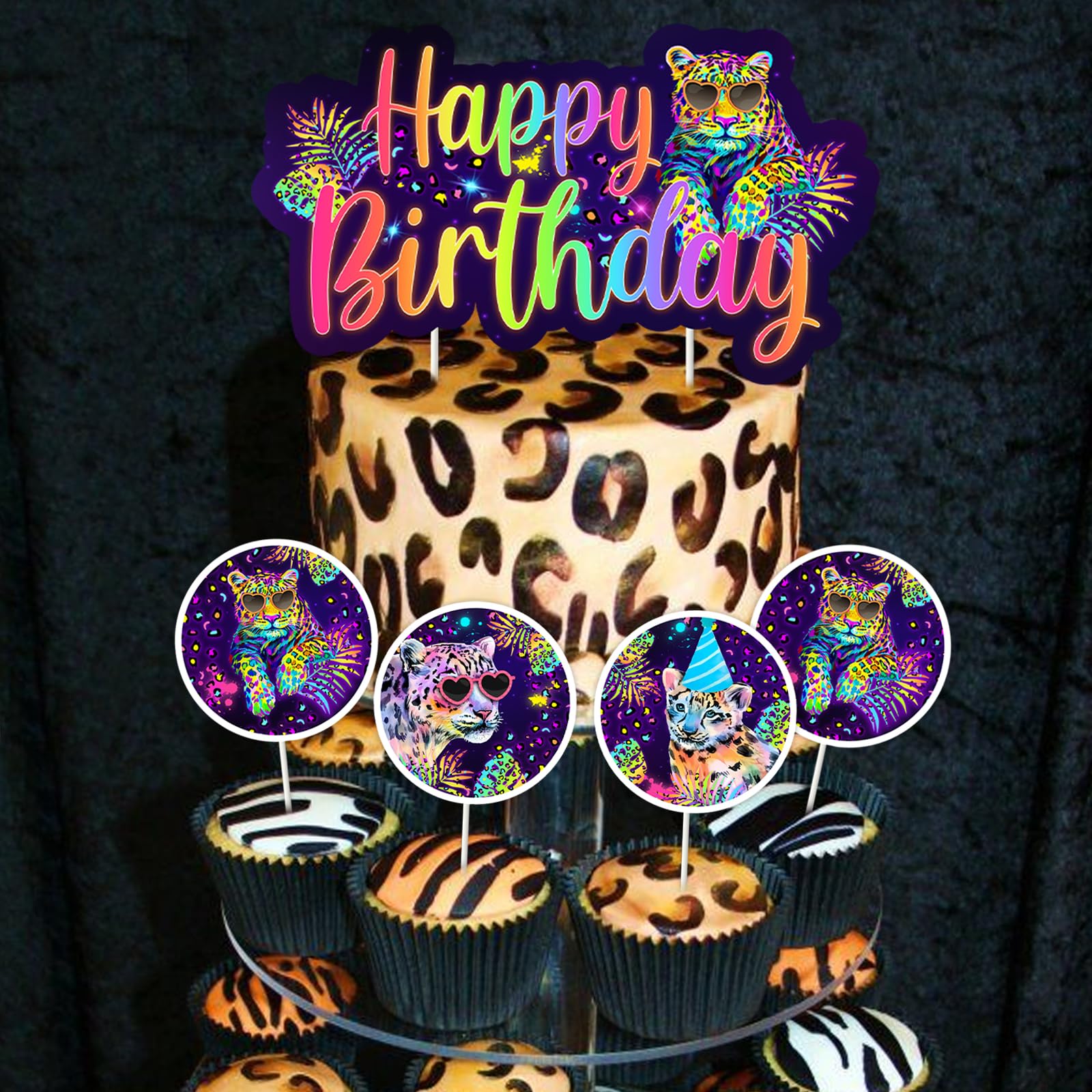 Rainbow Cheetah Print Cake SIX! And Rainbow Leopard Birthday Success