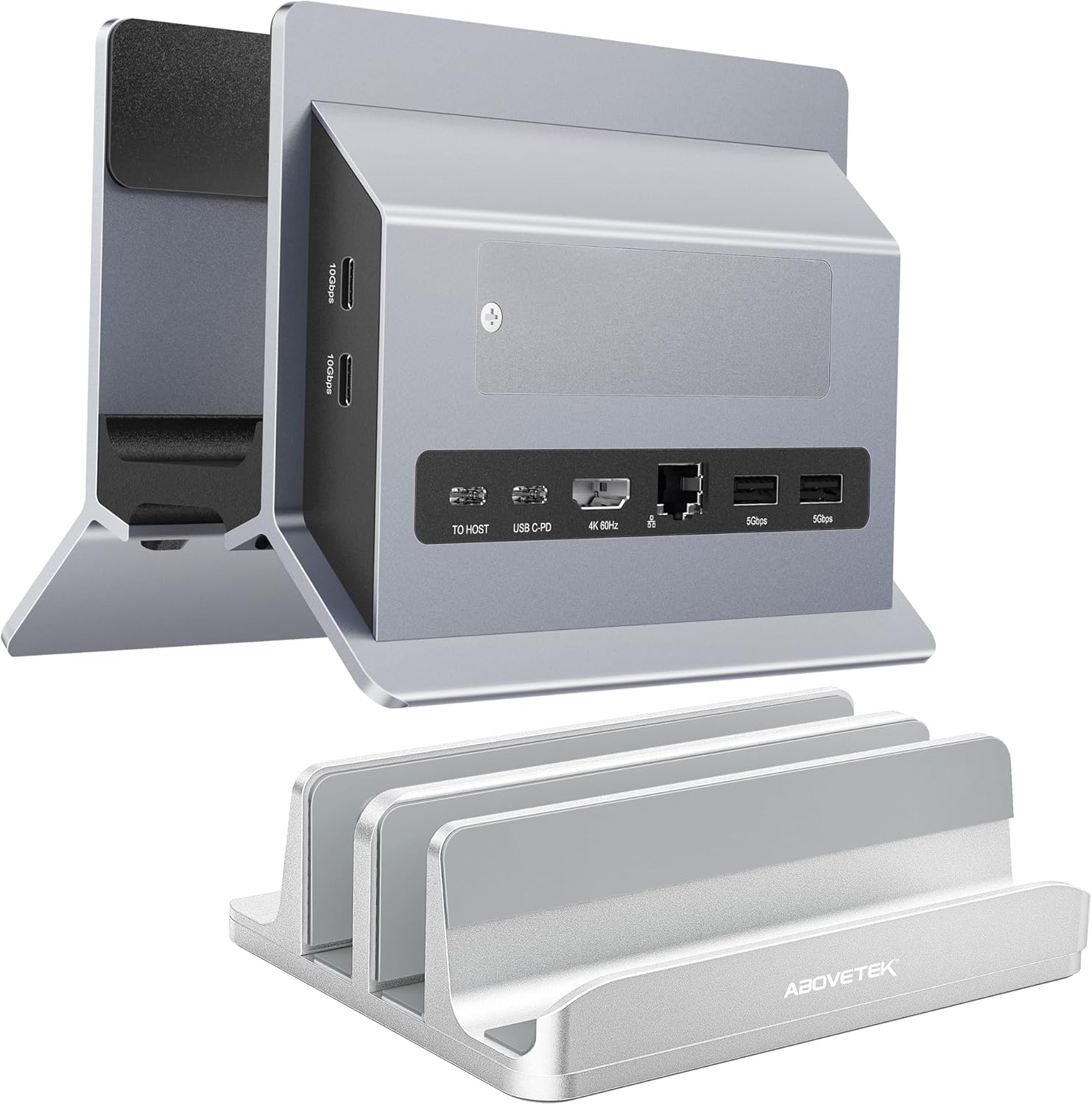 Amazon.com: AboveTEK Vertical Laptop Stand & USB C Docking Station ...