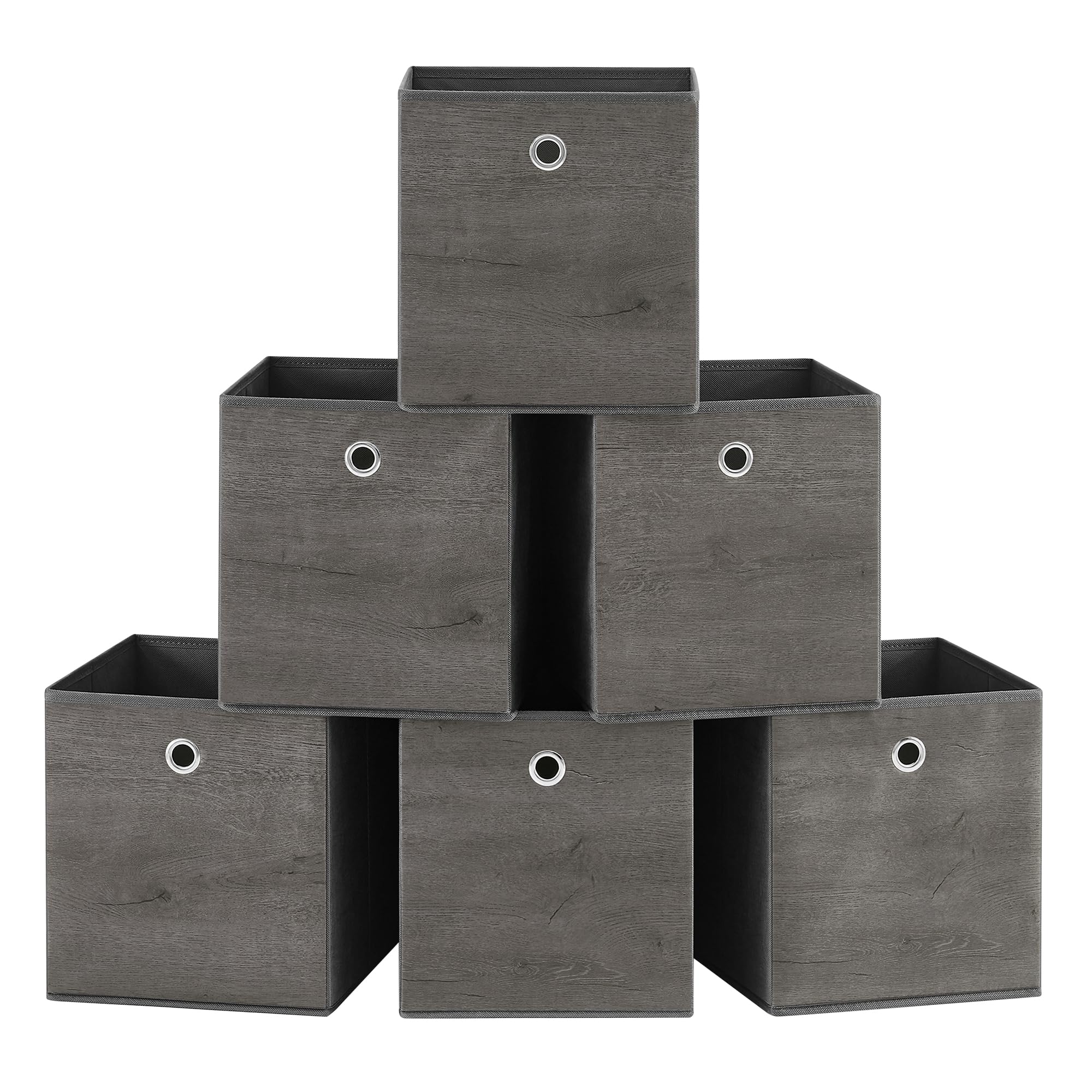 SONGMICS Storage Cubes, Set of 6 Storage Bins with Handle, Non-Woven ...