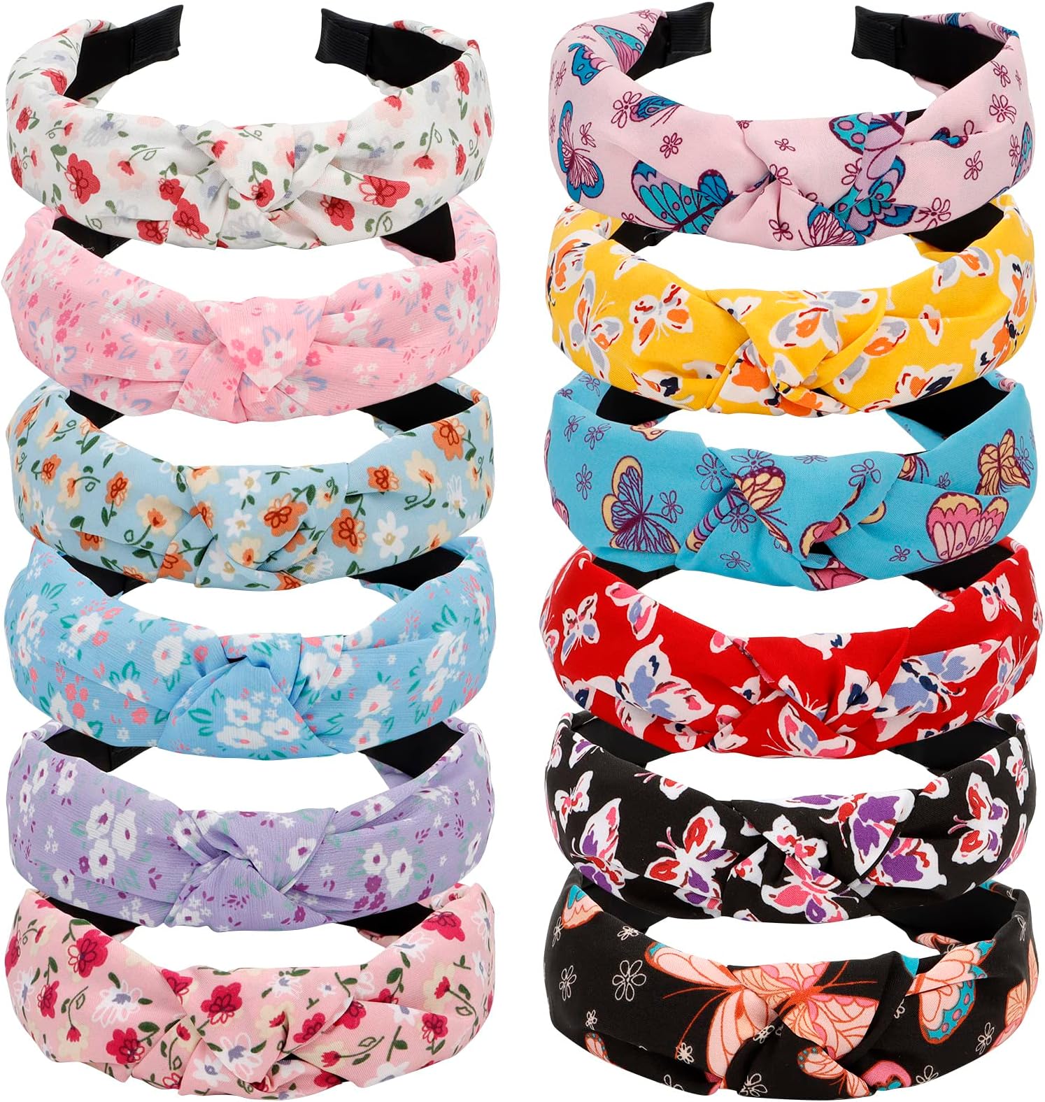Amazon.com : VELSCRUN 12 Pack Flower Headbands for Women, Multiple ...