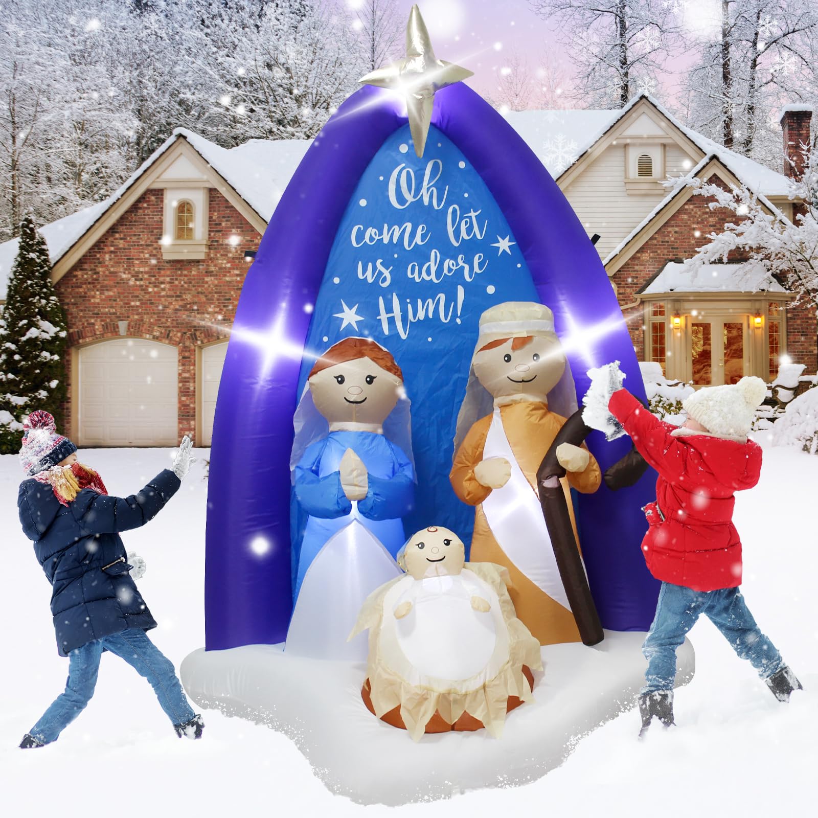 Snapklik.com : 6Feet Inflatable Jesus Nativity Scene Outdoor Christmas ...