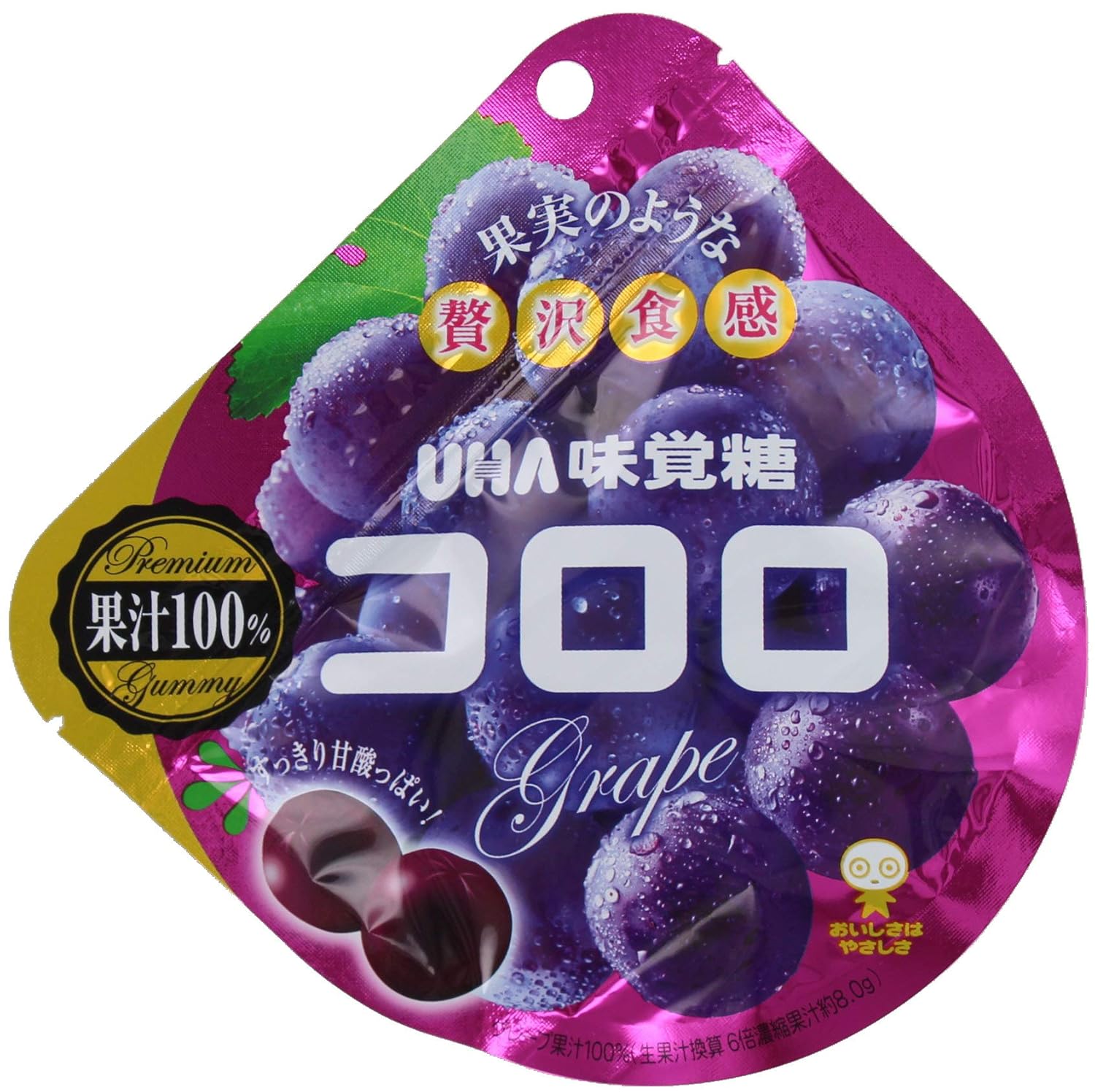 Amazon.com : (Pack of 6) Japanese UHA Kororo Gummy Candy - Grape Flavor ...