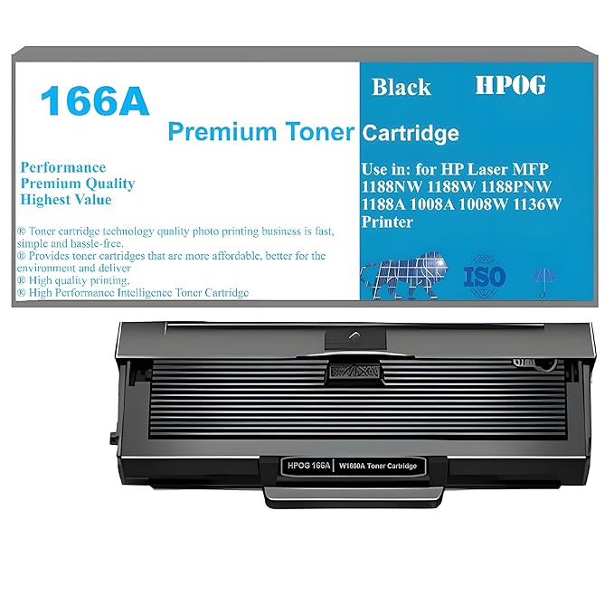 W1660A / 166A Compatible Toner Cartridge Replacement for HP 166A Toner ...