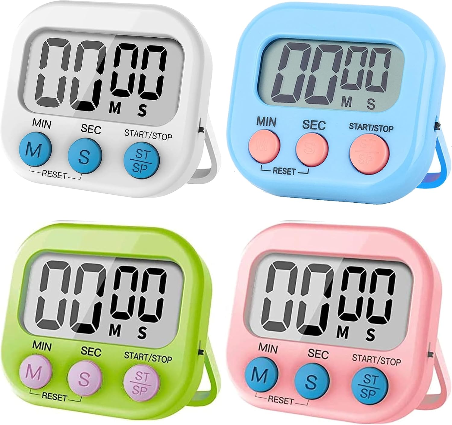 Temple Lodge 4-Pack Magnetic Timers: Versatile Countdown and Stopwatch ...