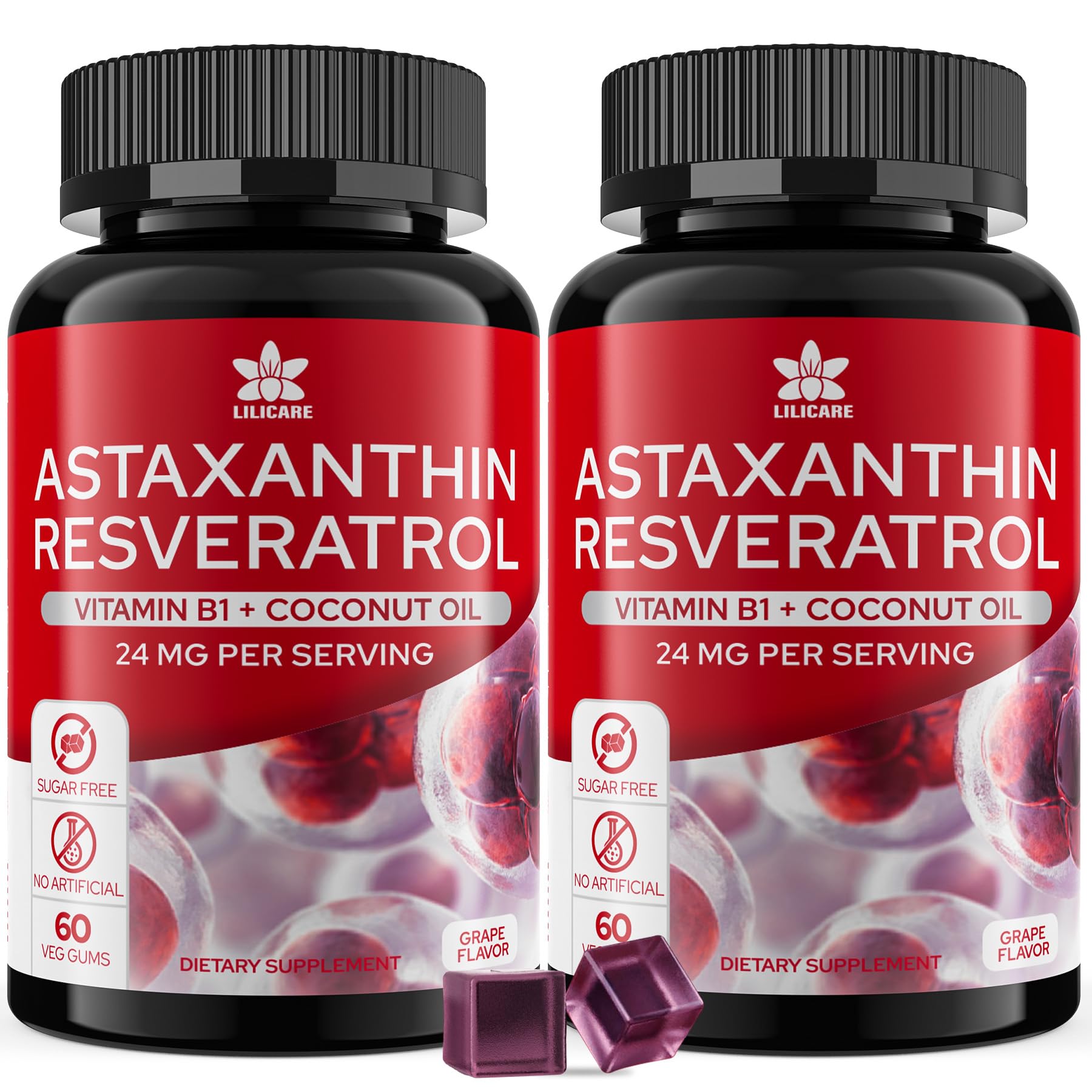 Amazon.com: Sugar-Free Astaxanthin 24mg Gummies with Resveratrol ...