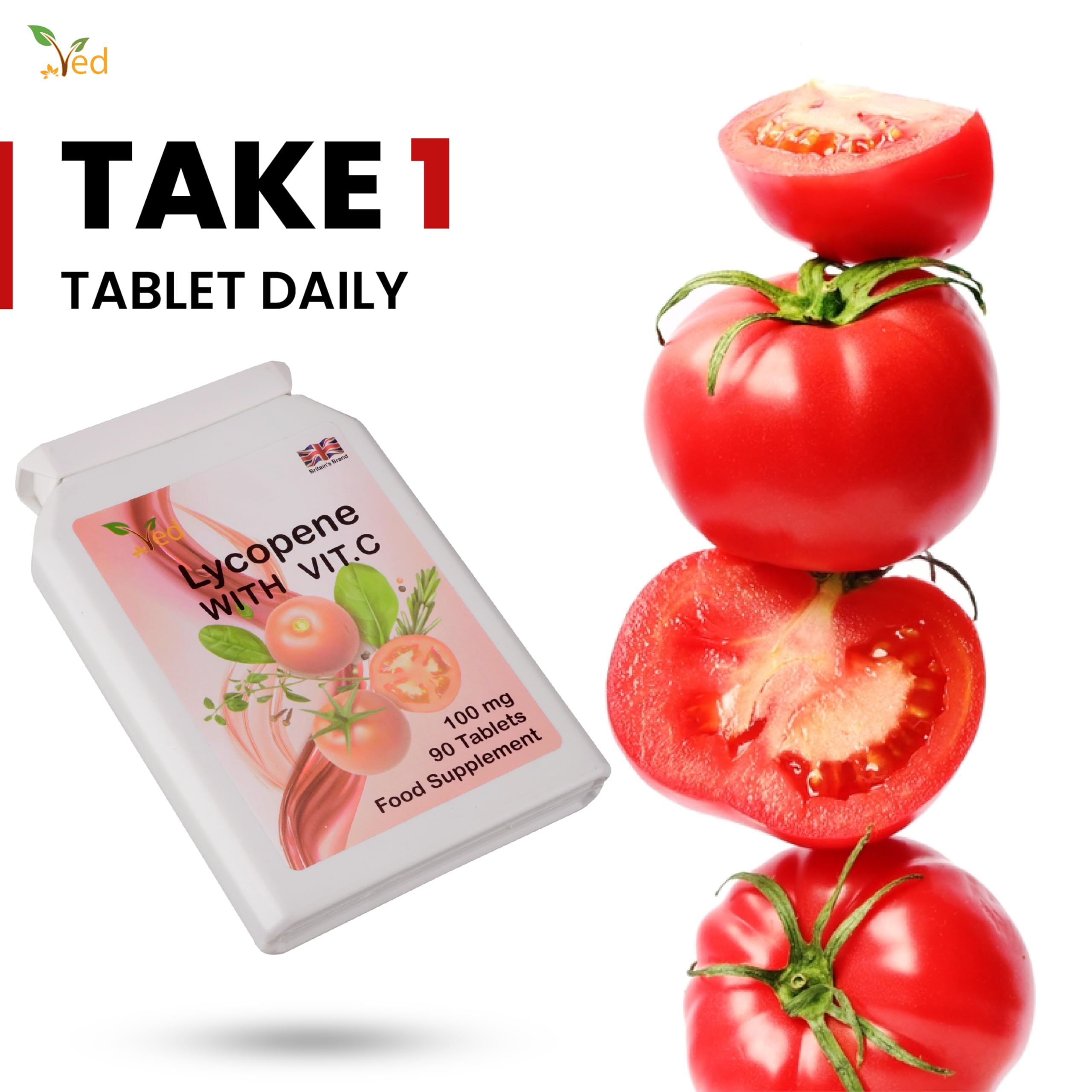 Snapklik.com : Ved Lycopene Supplement 100mg 90 Tablets