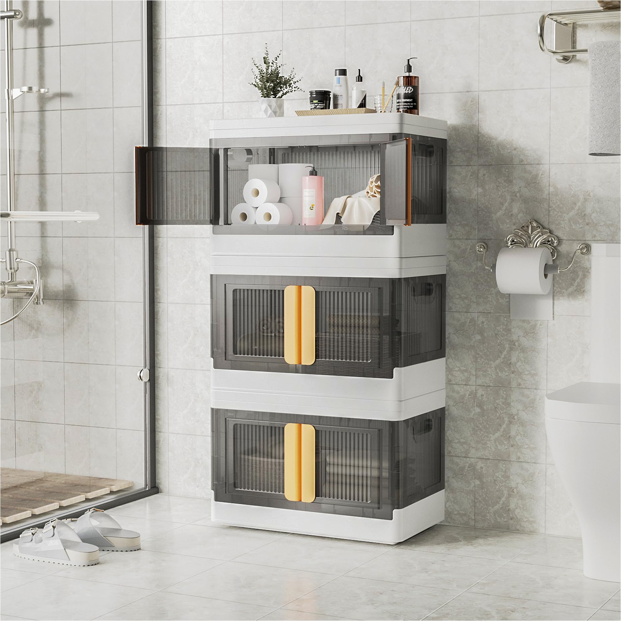 Amazon.com - Acurax 3 Tier Plastic Storage Bins with Lid, 8.4 Gallon ...