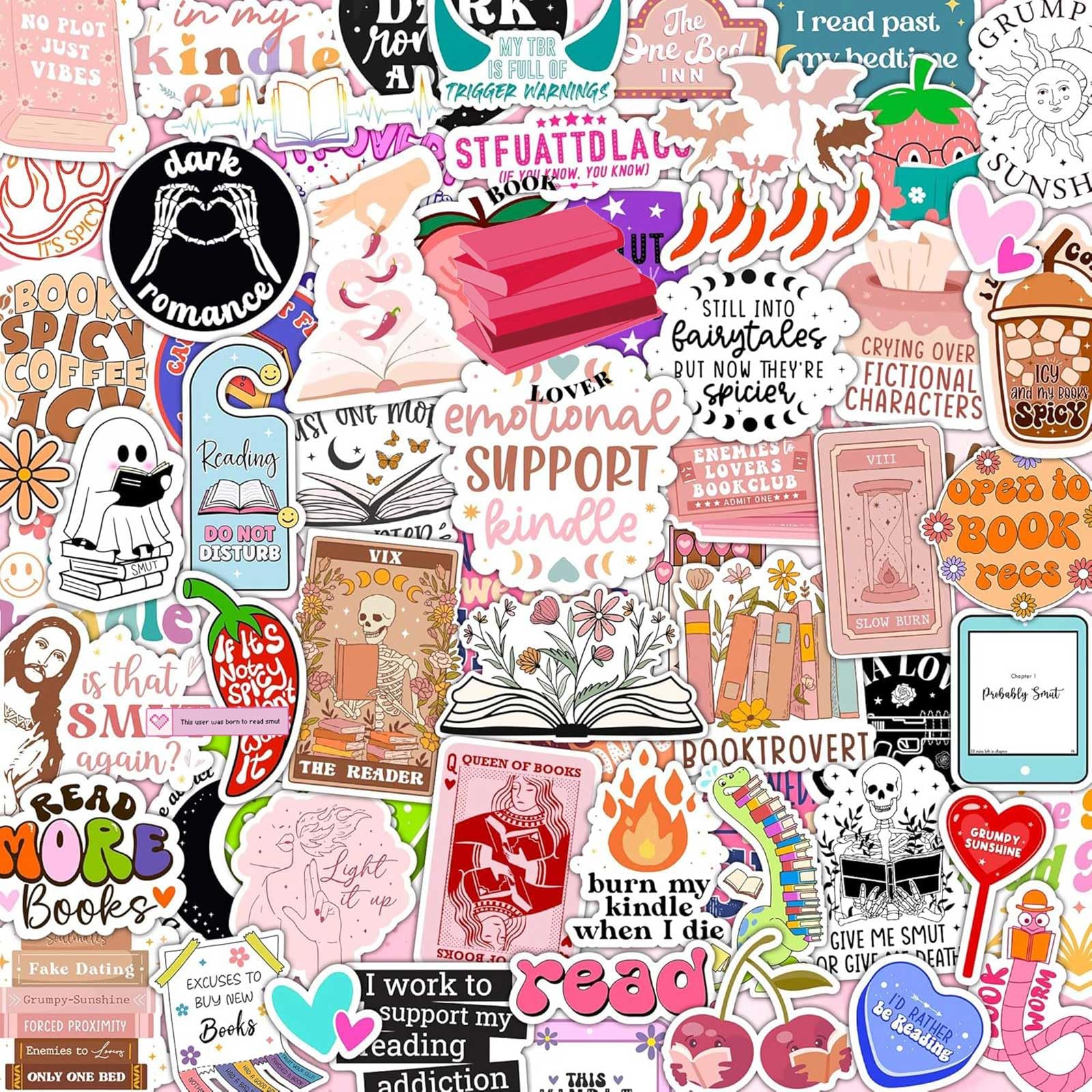 120 PCS Book Stickers for Kindle, Bookish Stickers Pack for IPAD Laptop ...