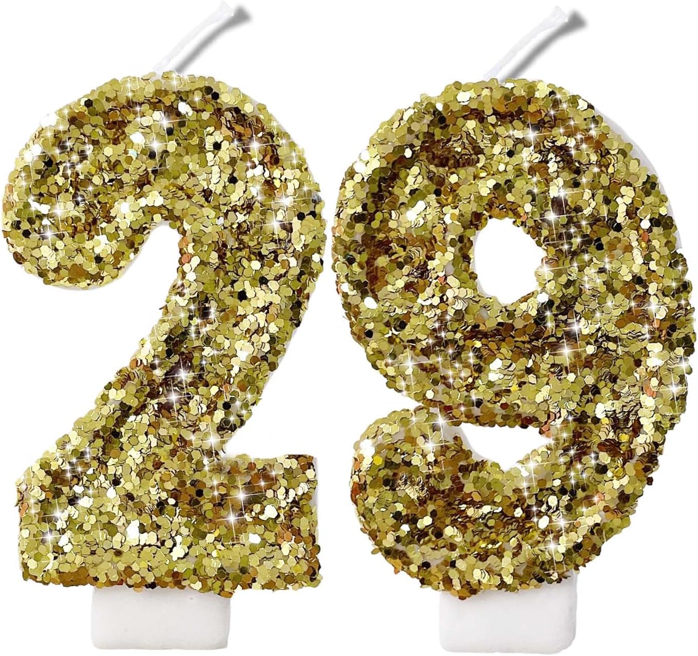 Amazon.com: 2.8" Gold Glitter Number Candles-Many Colors 29th 92nd ...