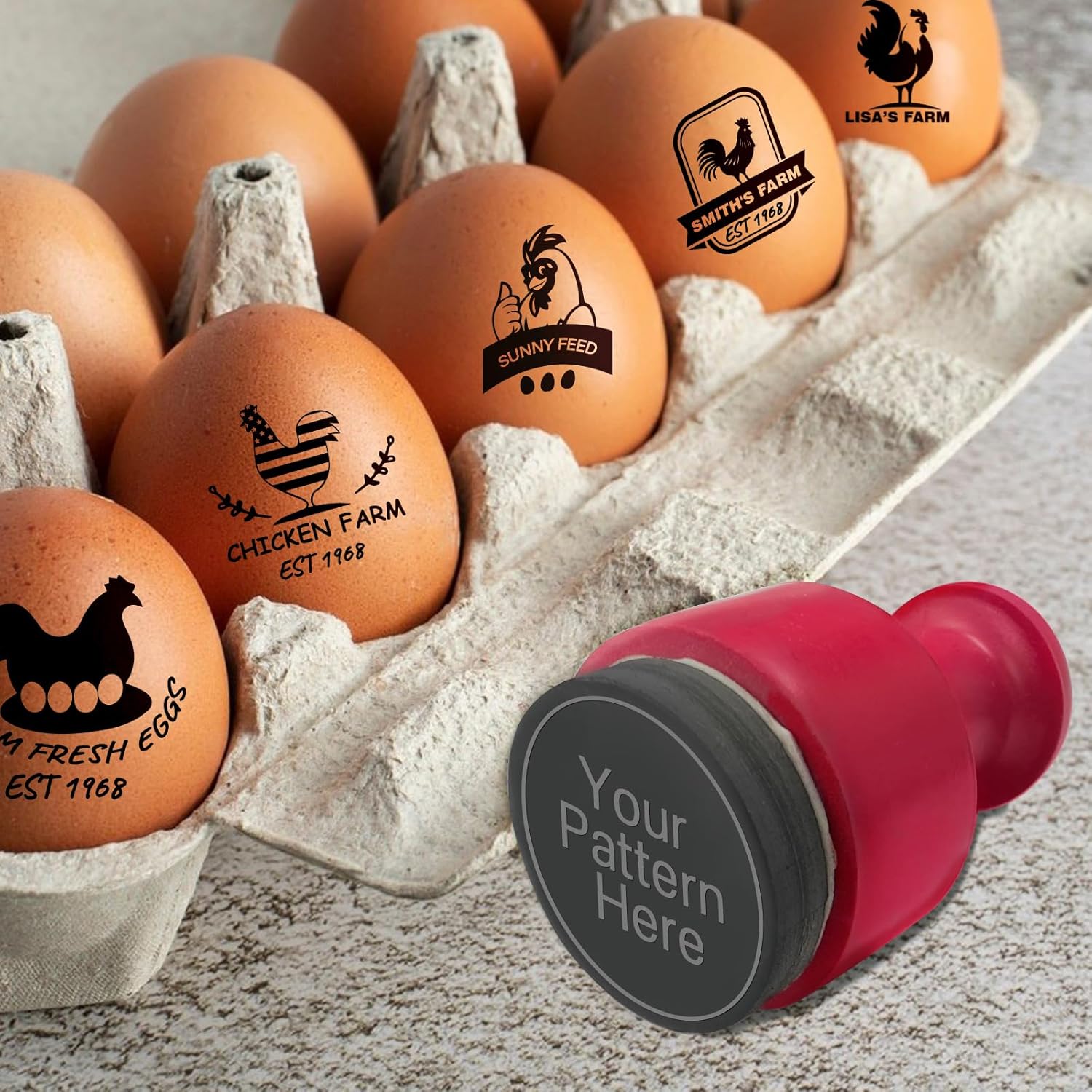 Amazon.com: HDSD Custom Egg Stamp, Personalized Egg Markers Long ...