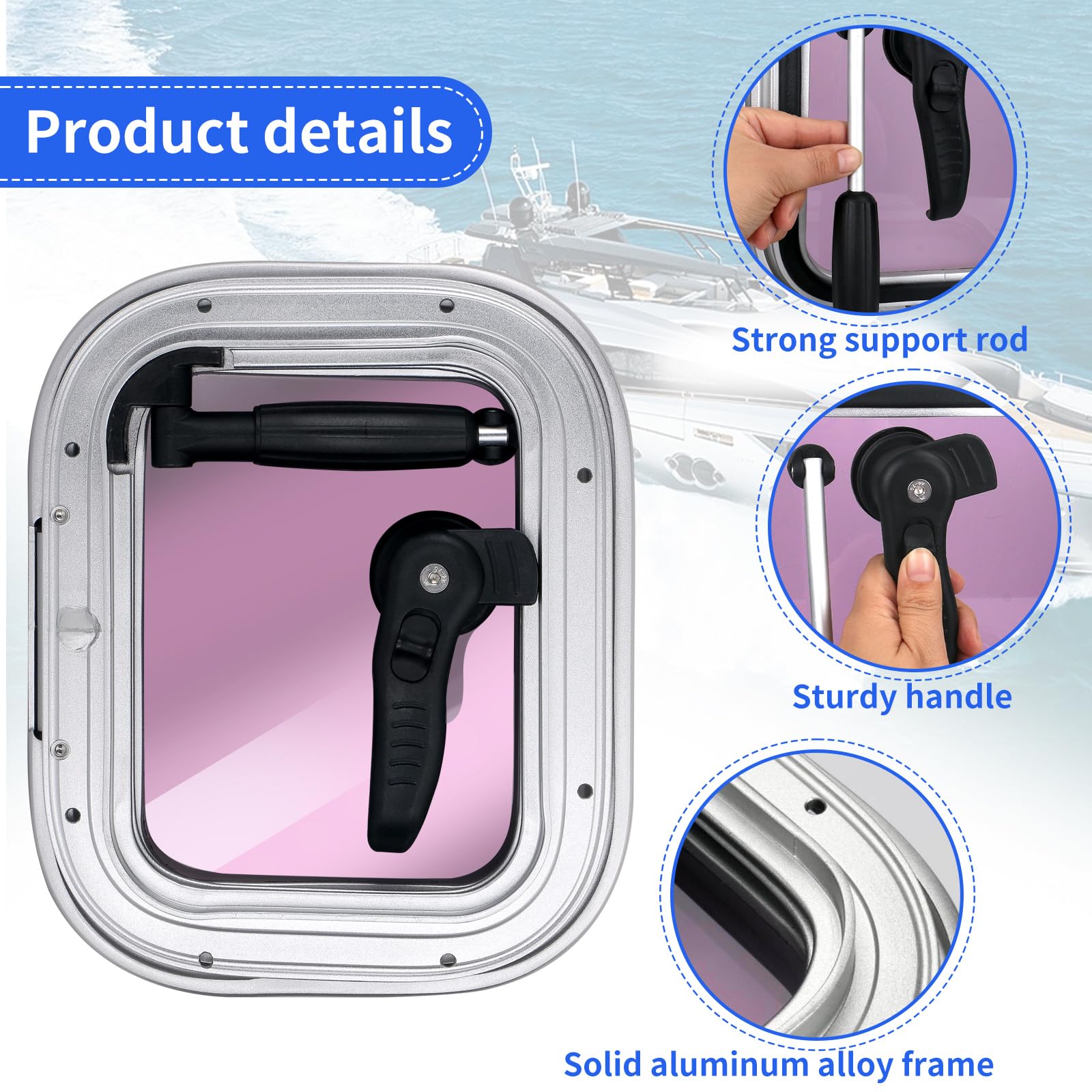 Snapklik.com : Boat Porthole Window Anodized Aluminum Frame Rectangle ...