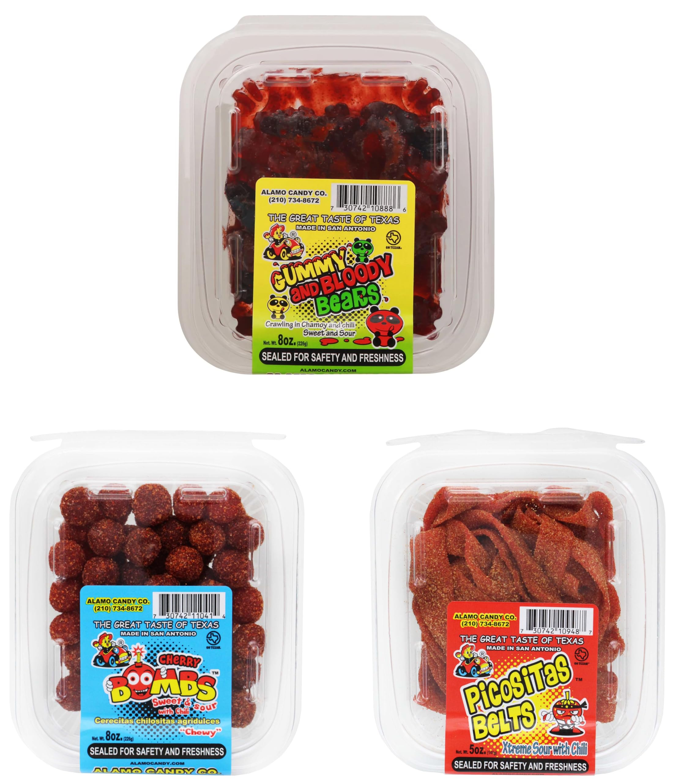 Amazon.com: Alamo Mexican Candy Variety Pack - Cherry Bombs, Picositas ...
