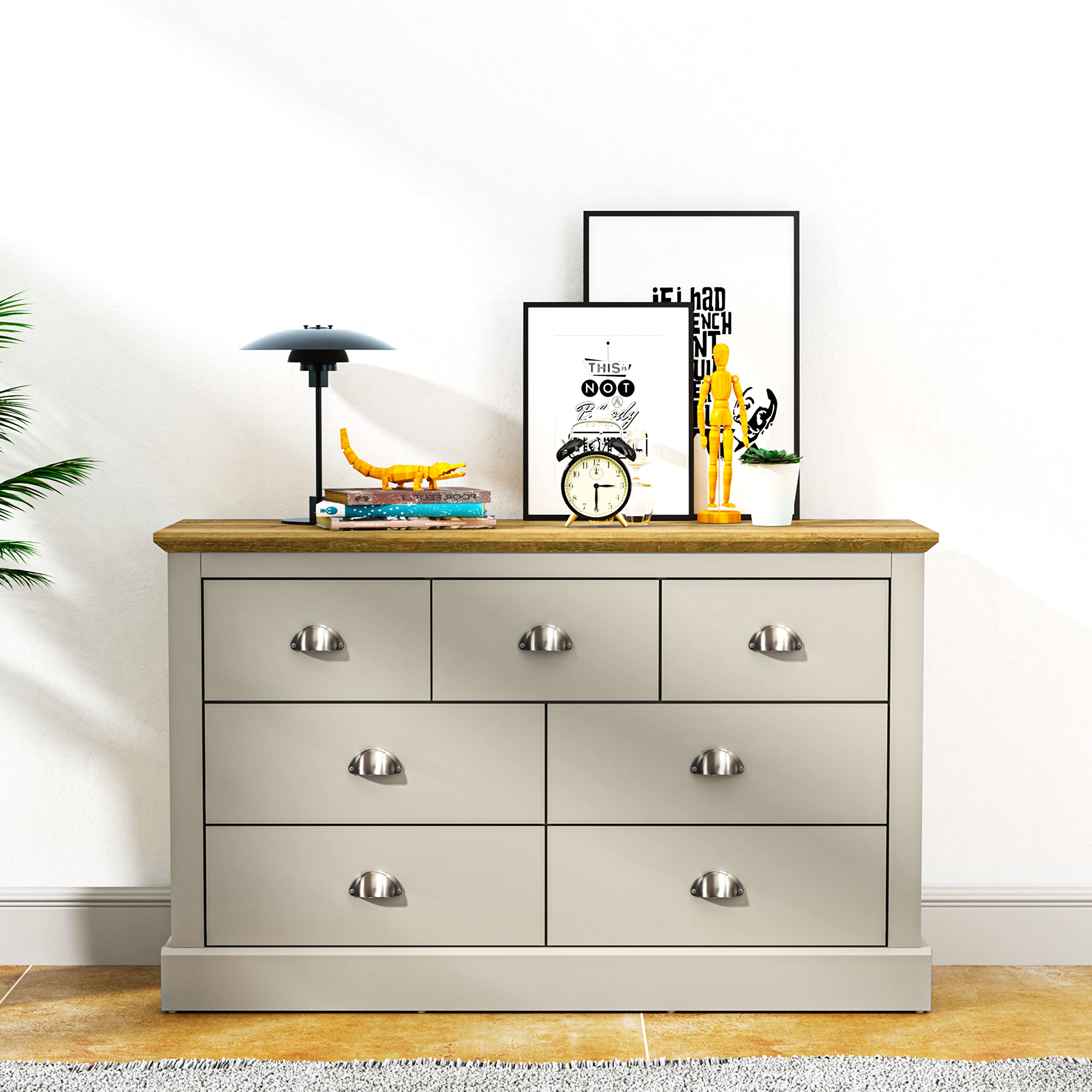 Galano Sufy 3 plus 4 Drawer Chest - Wide Drawer Chest with Storage for ...