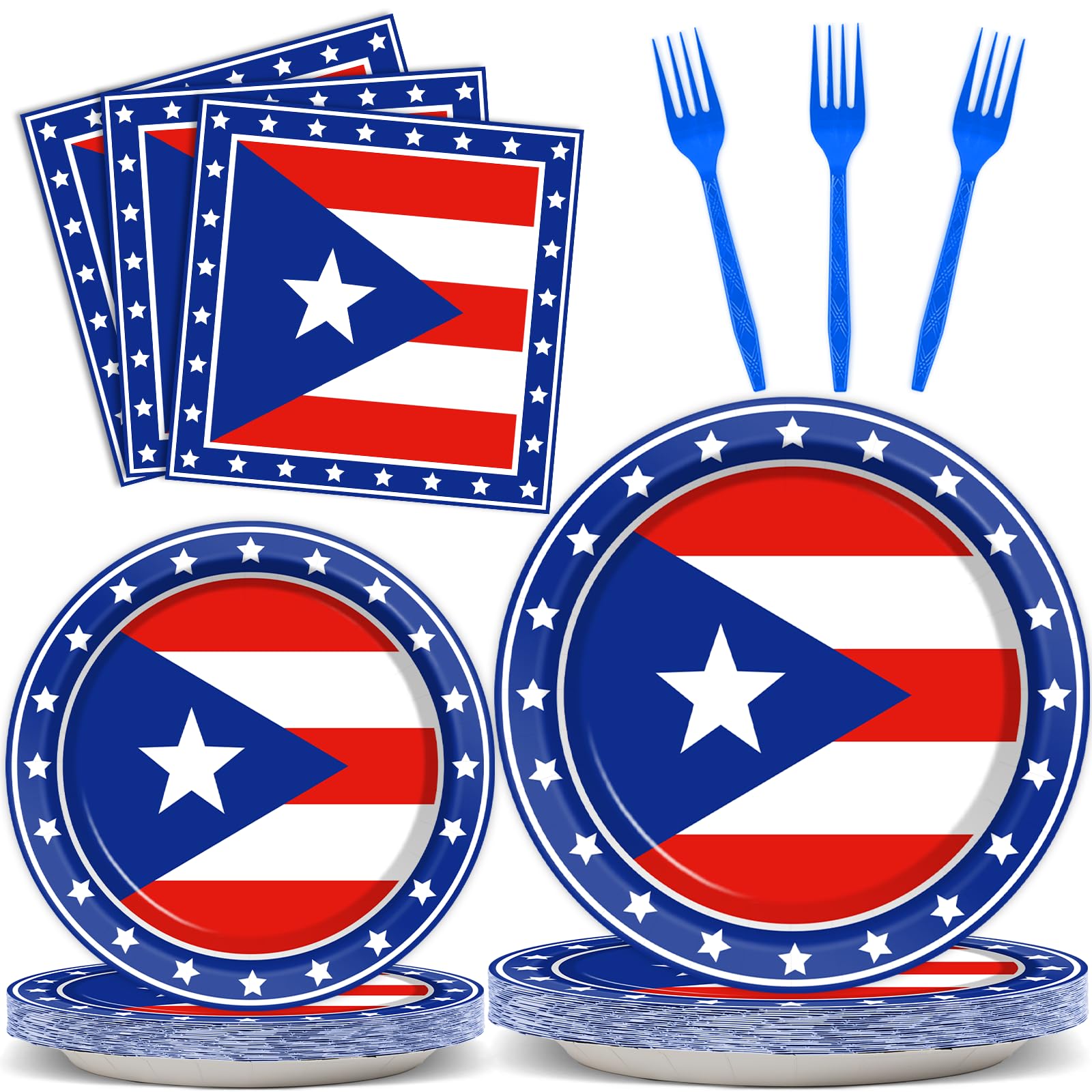 Amazon.com: 96Pcs Puerto Rico Party Supplies Puerto Rico Flag Paper ...
