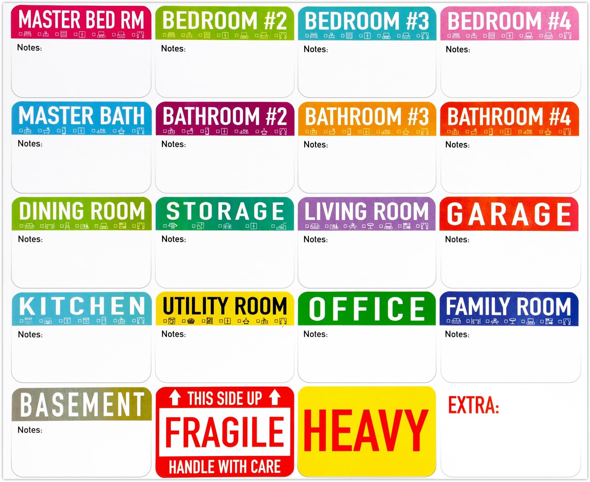 Amazon.com : 600 Count 3 x 2" Large Home Moving Packing Box Labels for ...