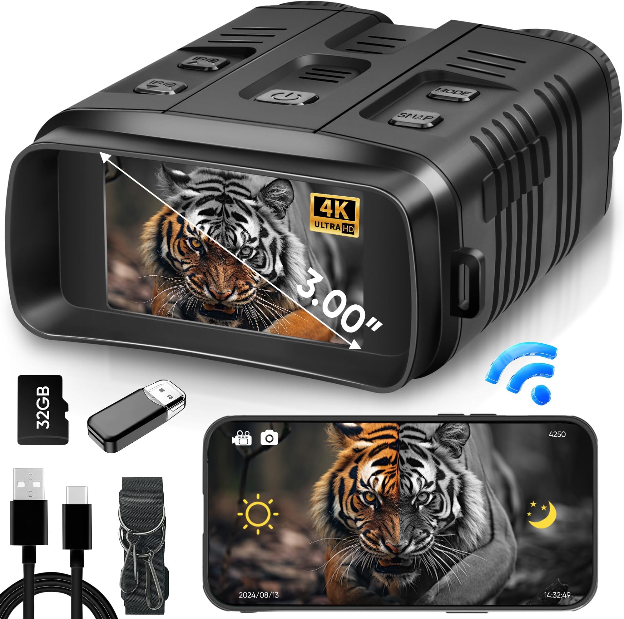 Amazon.com: Bush Tech Night Vision Goggles | Night Vision Binoculars ...