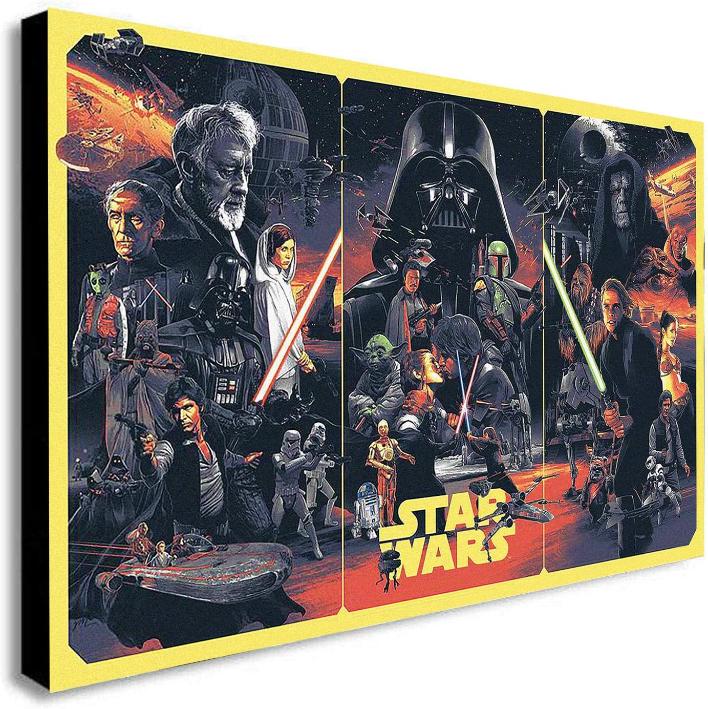 Amazon.com: Star Wars Original Trilogy - Canvas Wall Art Framed Print ...