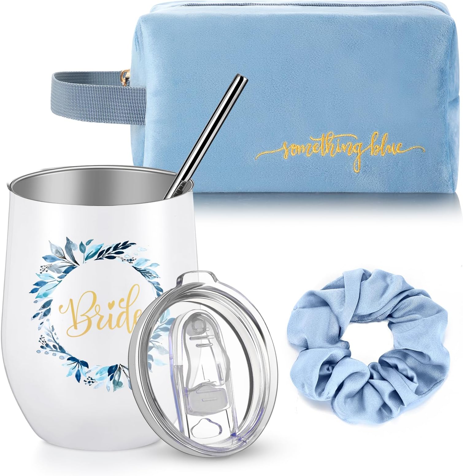 Amazon.com | Set of 3 Something Blue Wedding Gift for Bride Blue ...
