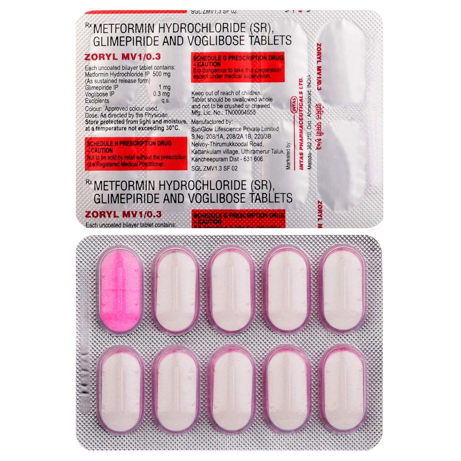 Zoryl MV 1/0.3 - Strip of 10 Tablets : Amazon.in: Health & Personal Care