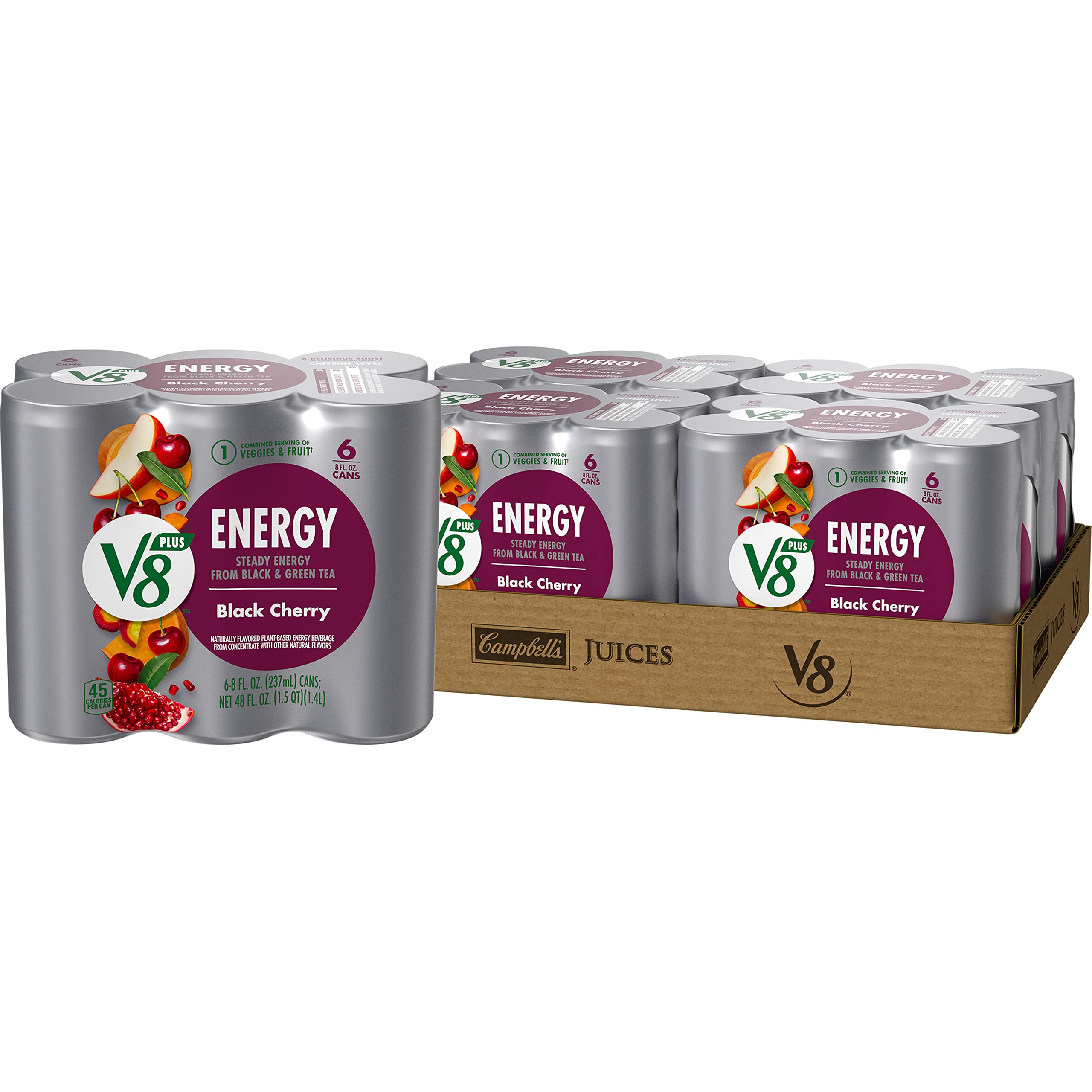 Snapklik.com : V8 +ENERGY Black Cherry Energy Drink, Made