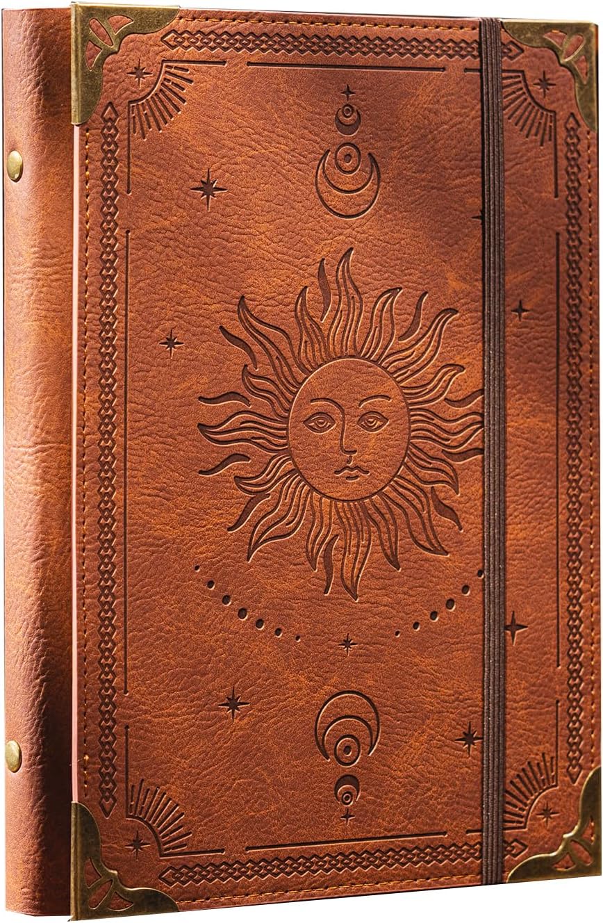 Amazon.com : Ovesmusl Vintage PU Leather A5 Binder Journal with 240 ...