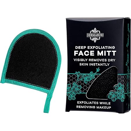Amazon.com: Dermasuri Deep Exfoliating Face Scrub and Body Scrub Mitt ...